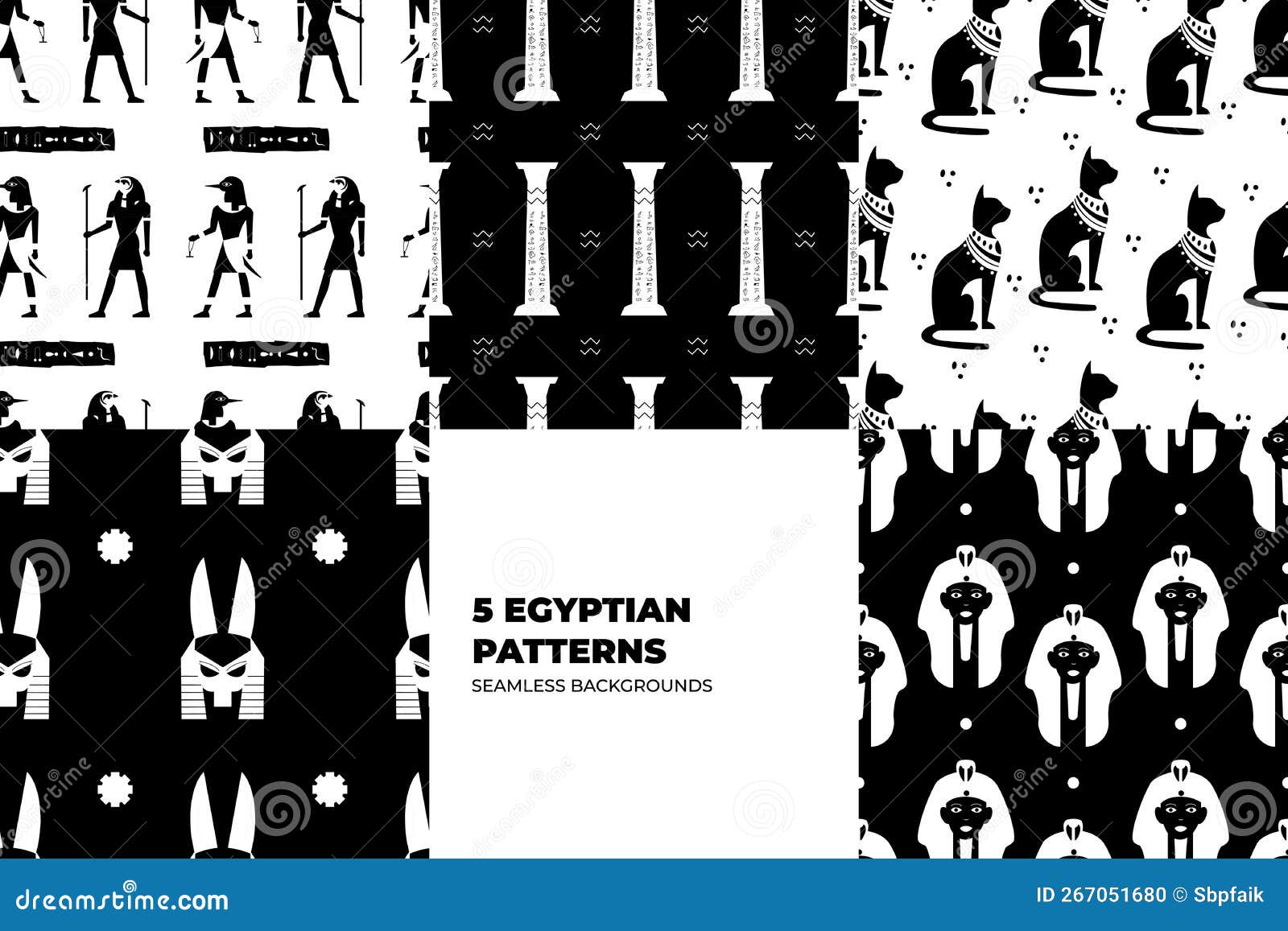 Egyptian Background Set stock vector. Illustration of symbol - 267051680
