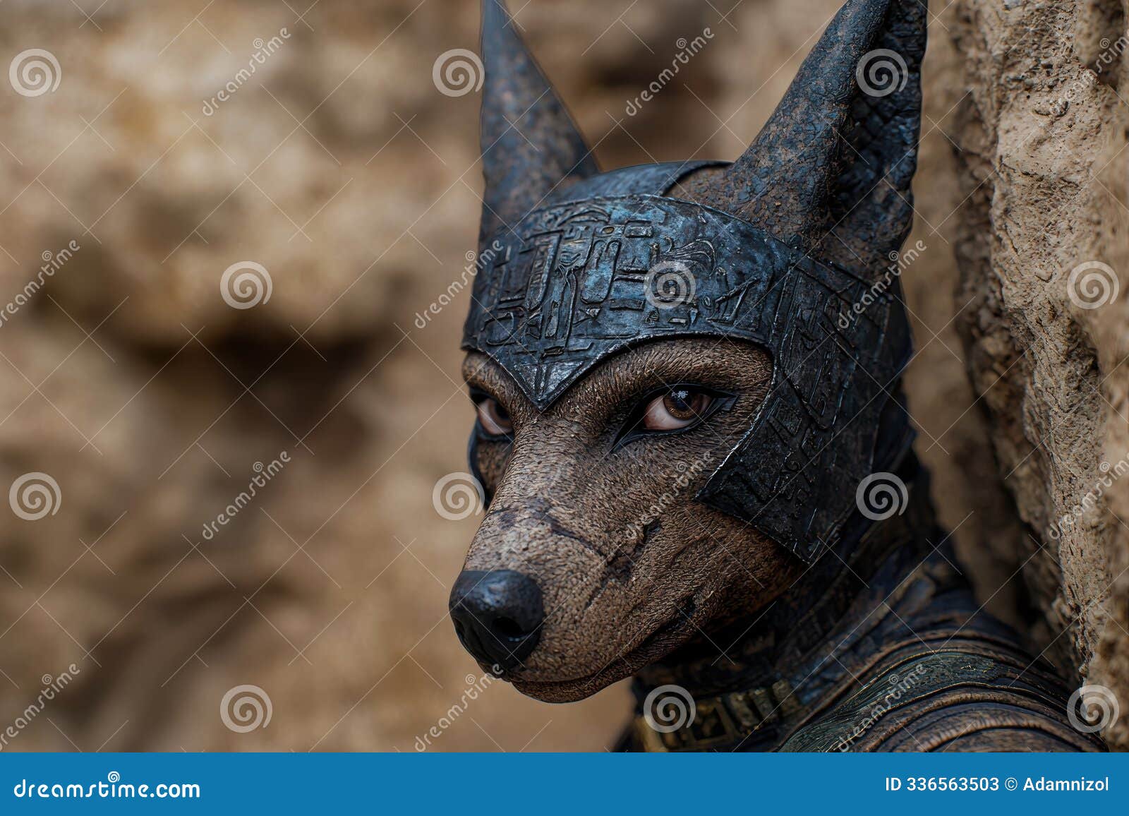 Ancient Egyptian Statue of Anubis Stock Illustration - Illustration of ...