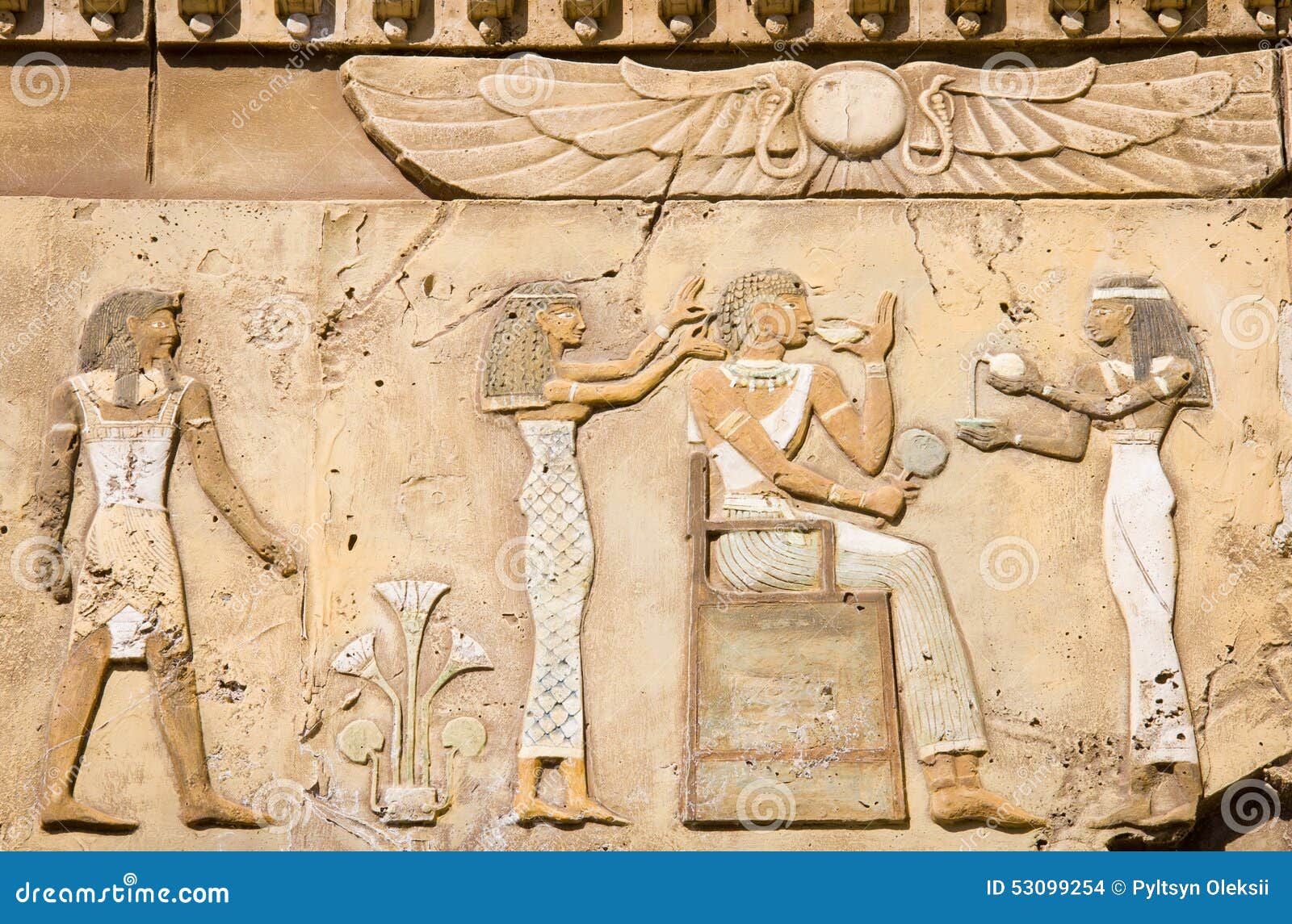 Egyptian Symbols On A Stone Statue Stock Image | CartoonDealer.com ...