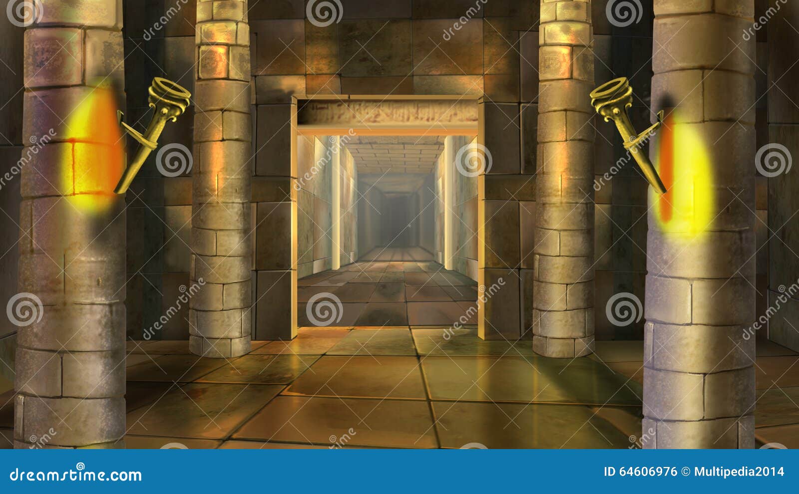 Ancient Egyptian Temple Interior. Image 4 Stock Illustration ...