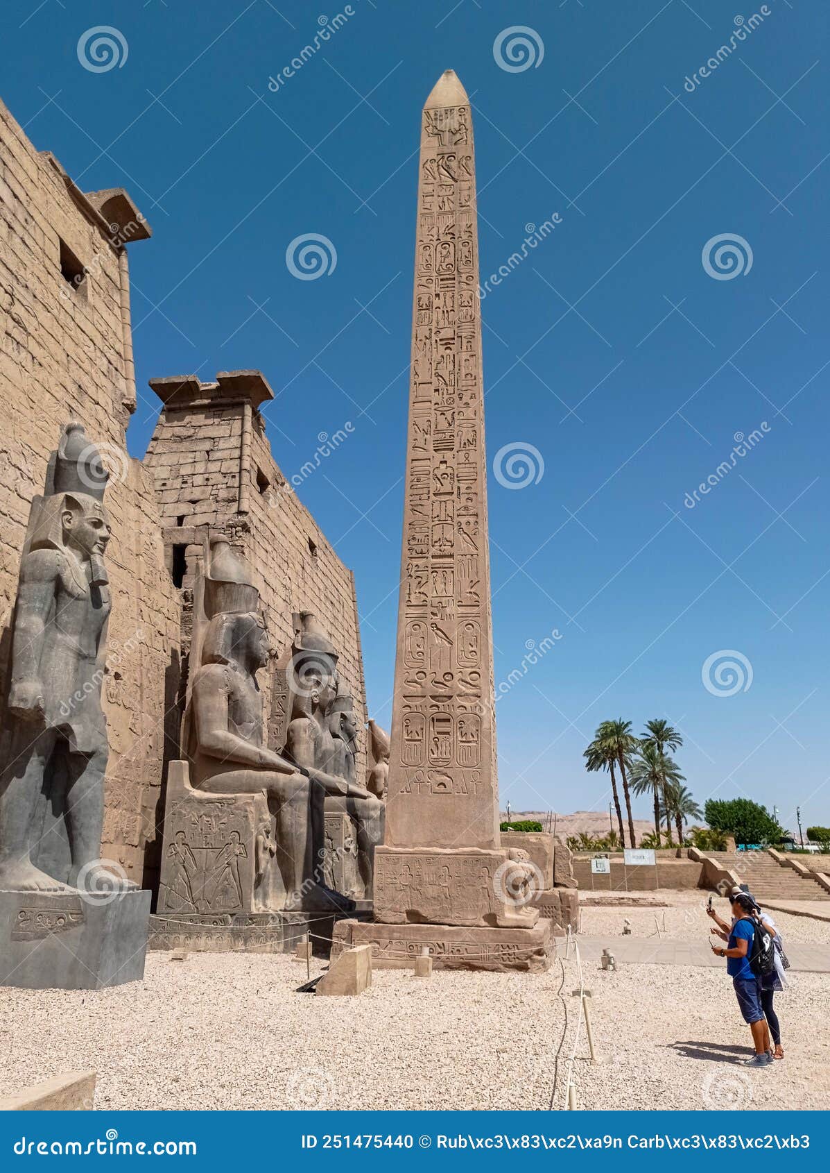 Ancient Egyptian Temple with an Obelisk Full of Hieroglyphics and ...