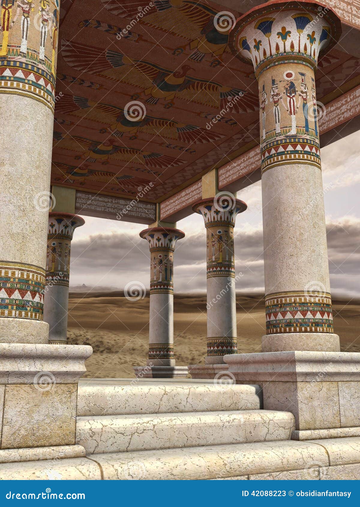 Ancient Egyptian temple stock illustration. Illustration of egypt ...