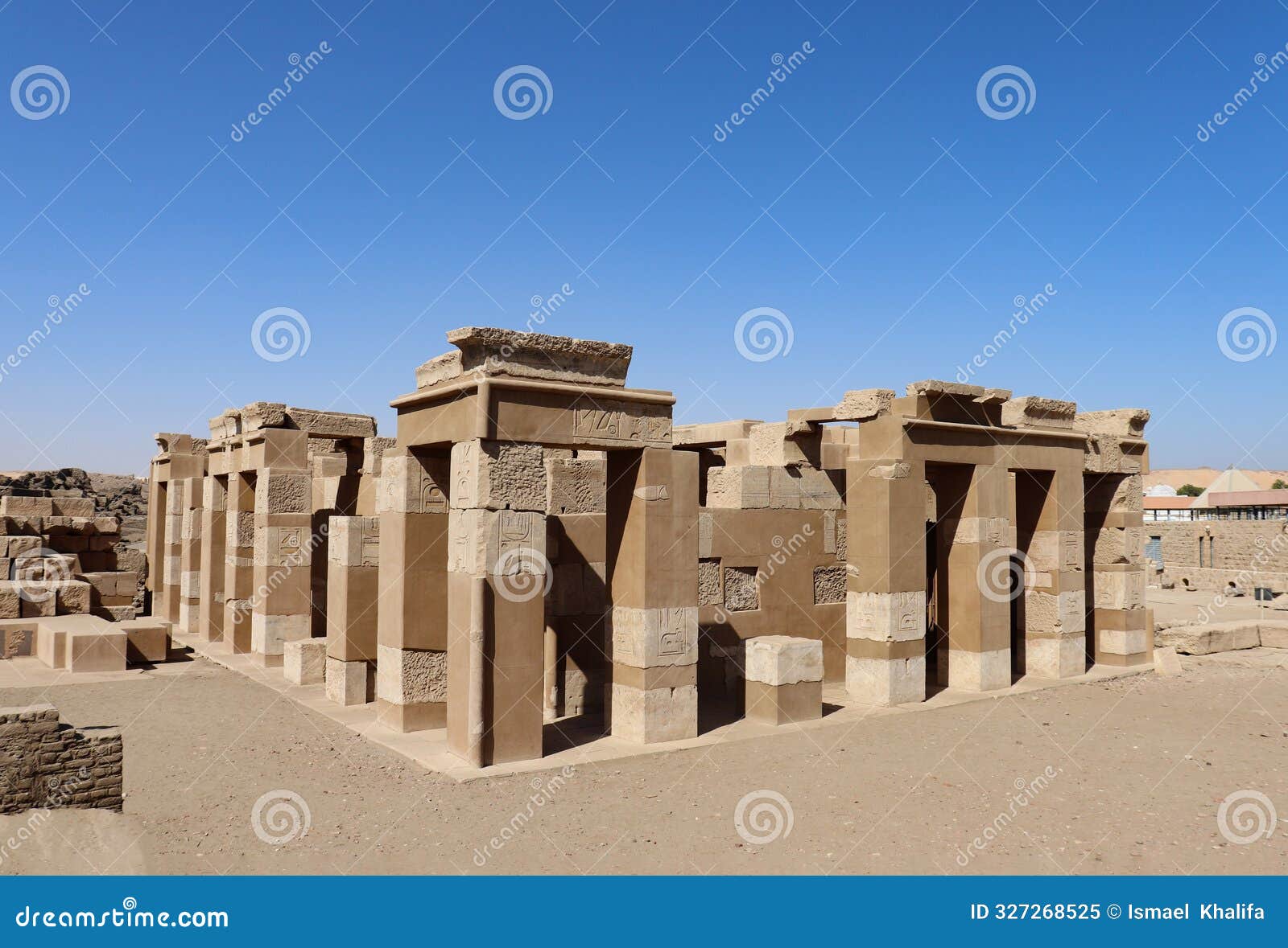 Ancient Egyptian Temple of Satet on Elephantine Island in Aswan. Stock ...