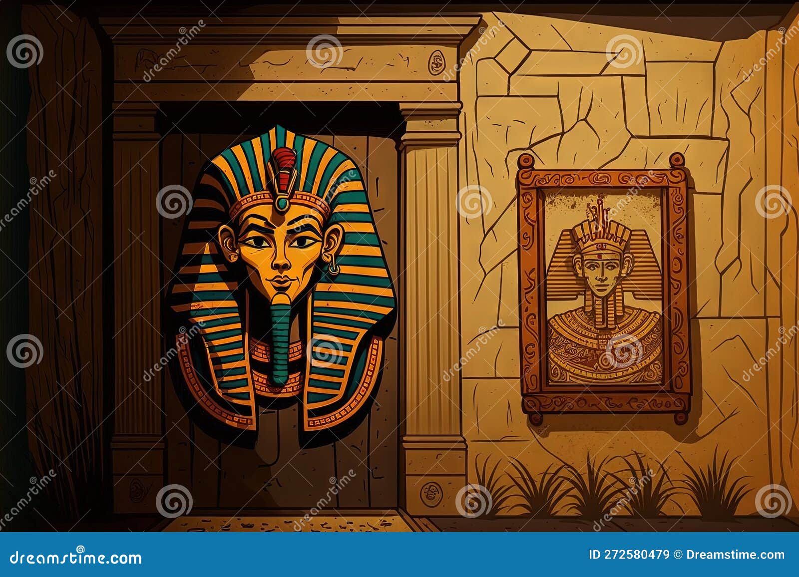 Ancient Egyptian Tomb Murals Stock Illustration - Illustration of ...