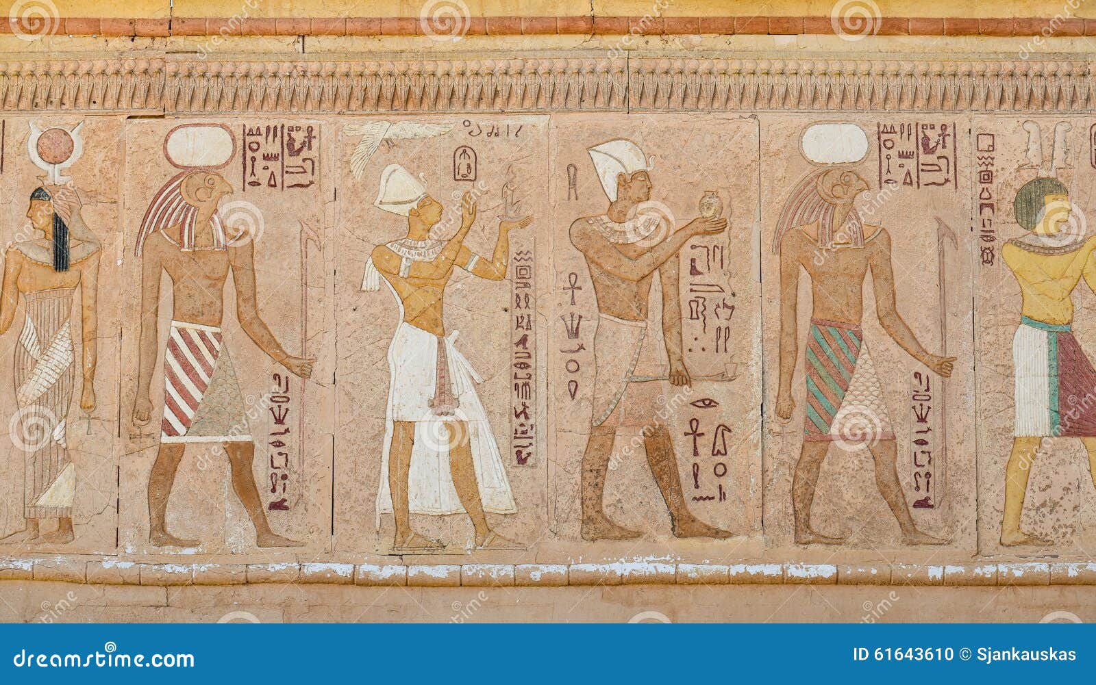 Ancient Egyptian Wall Paintings Stock Photo - Image of heritage ...