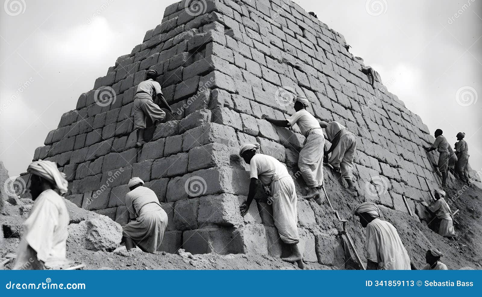 Ancient Egyptian Workers Building the Pyramids. Stock Image - Image of ...