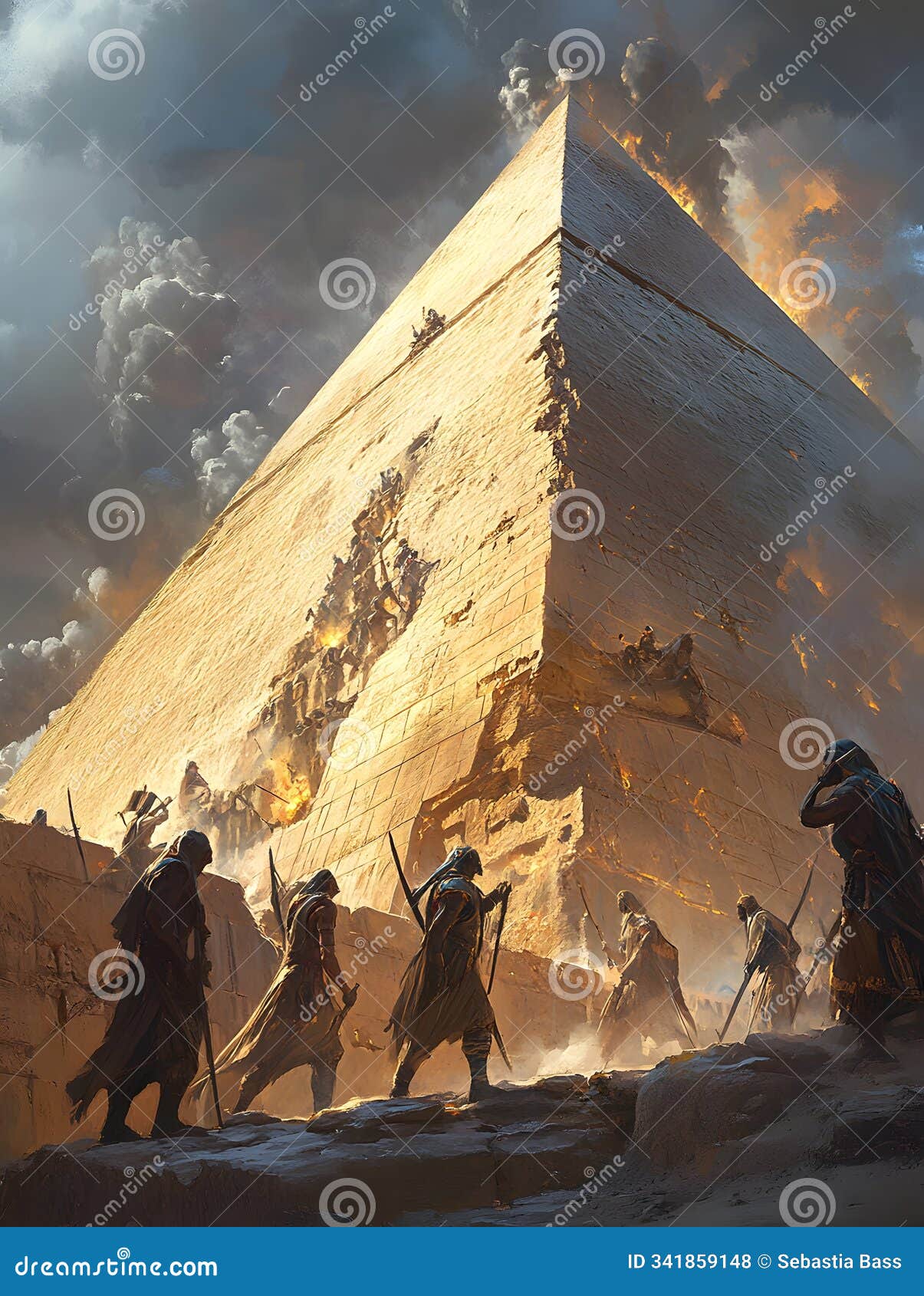 Ancient Egyptian Workers Building the Pyramids. Stock Photo - Image of ...