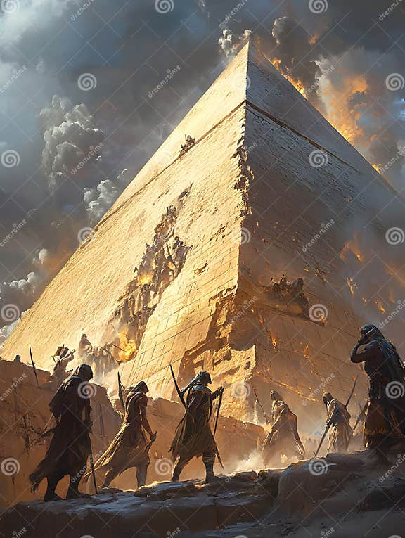 Ancient Egyptian Workers Building the Pyramids. Stock Photo - Image of ...