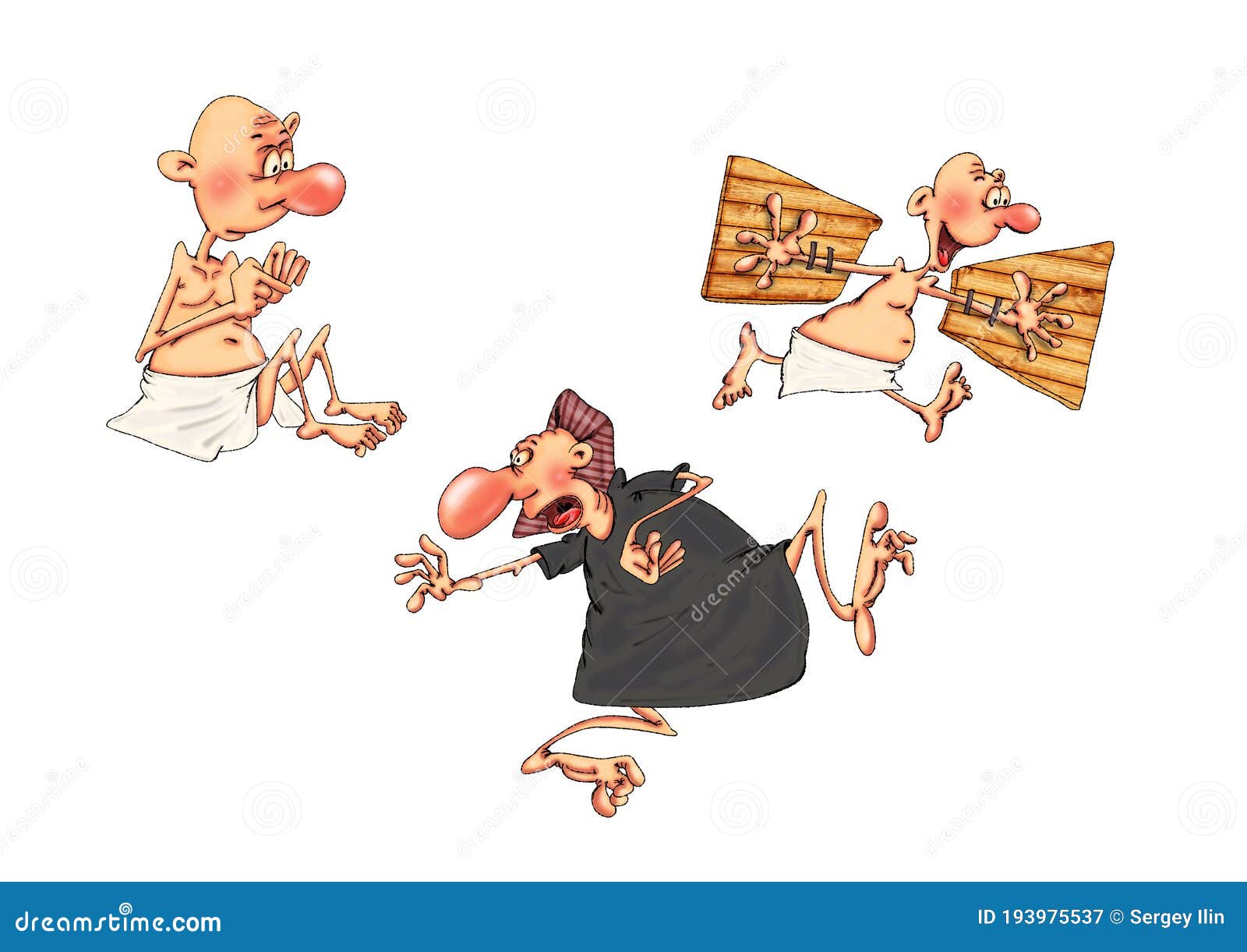 Ancient Egyptian Workers In Different Situations. Caricature ...