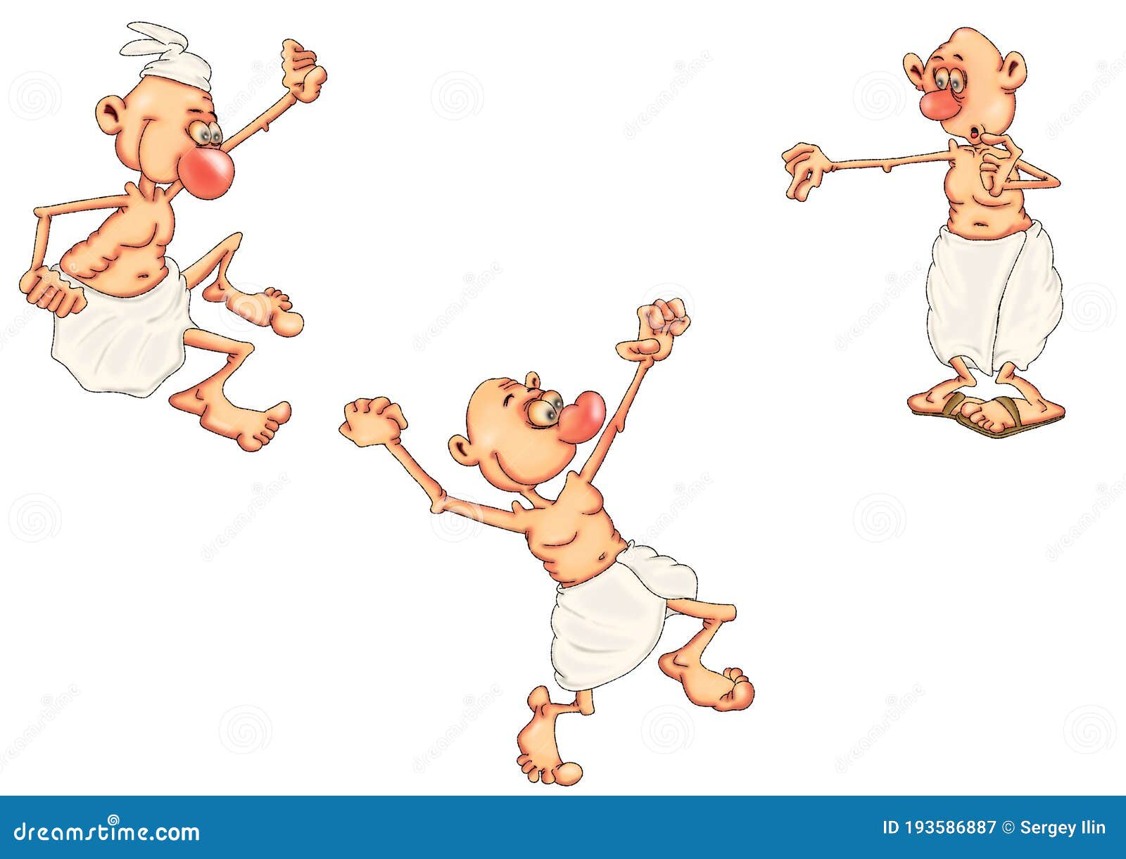 Ancient Egyptian Workers during a Work Process. Caricature Illustration ...