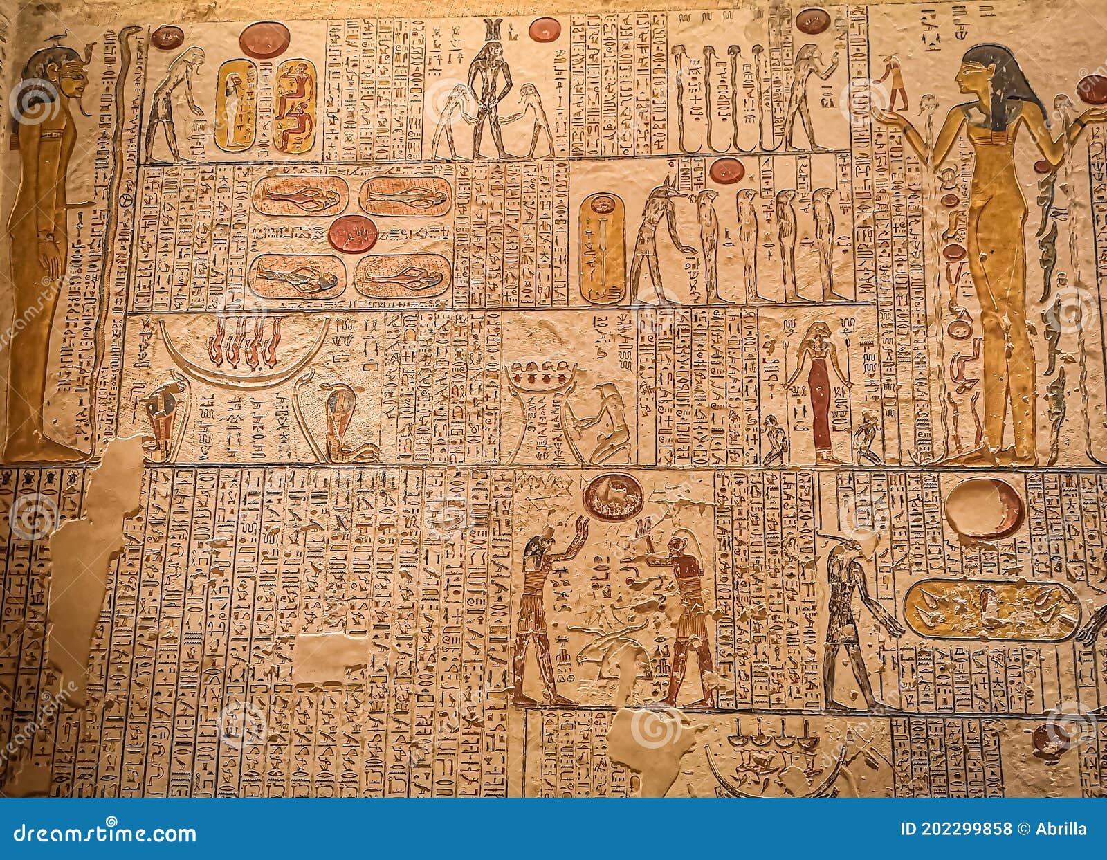 Ancient Egyptian Writing, Egyptian Hieroglyphs, Wall Inscriptions Stock ...