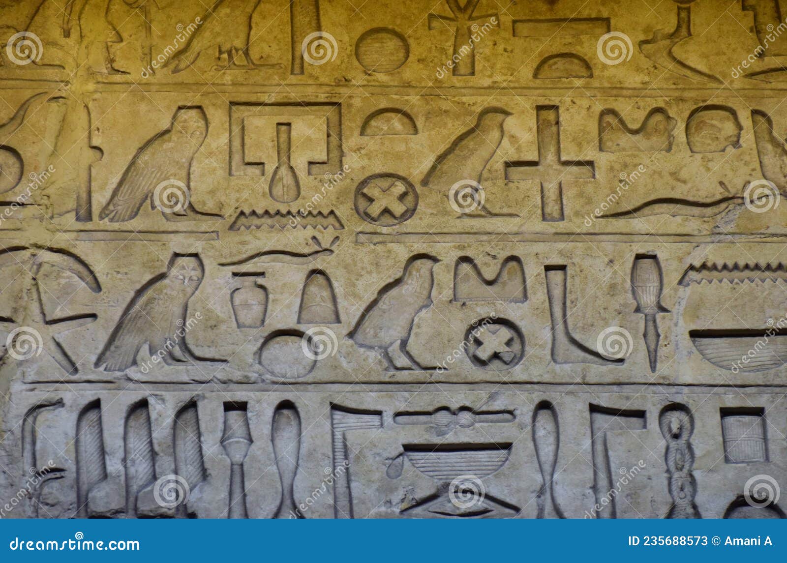 Ancient Egyptian Hyroglifics Carved into Stone Stock Image - Image of ...