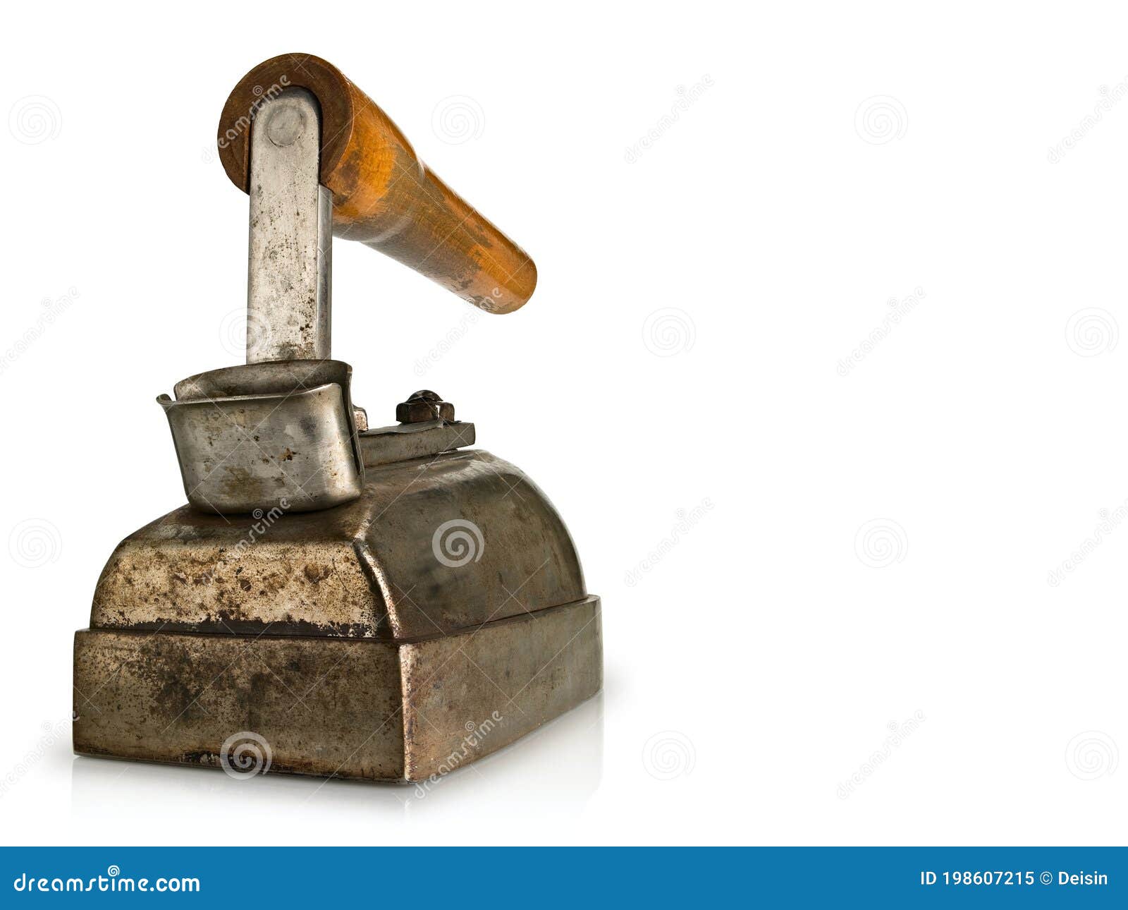 The Ancient Electric Iron with the Wooden Handle Stock Image - Image of ...