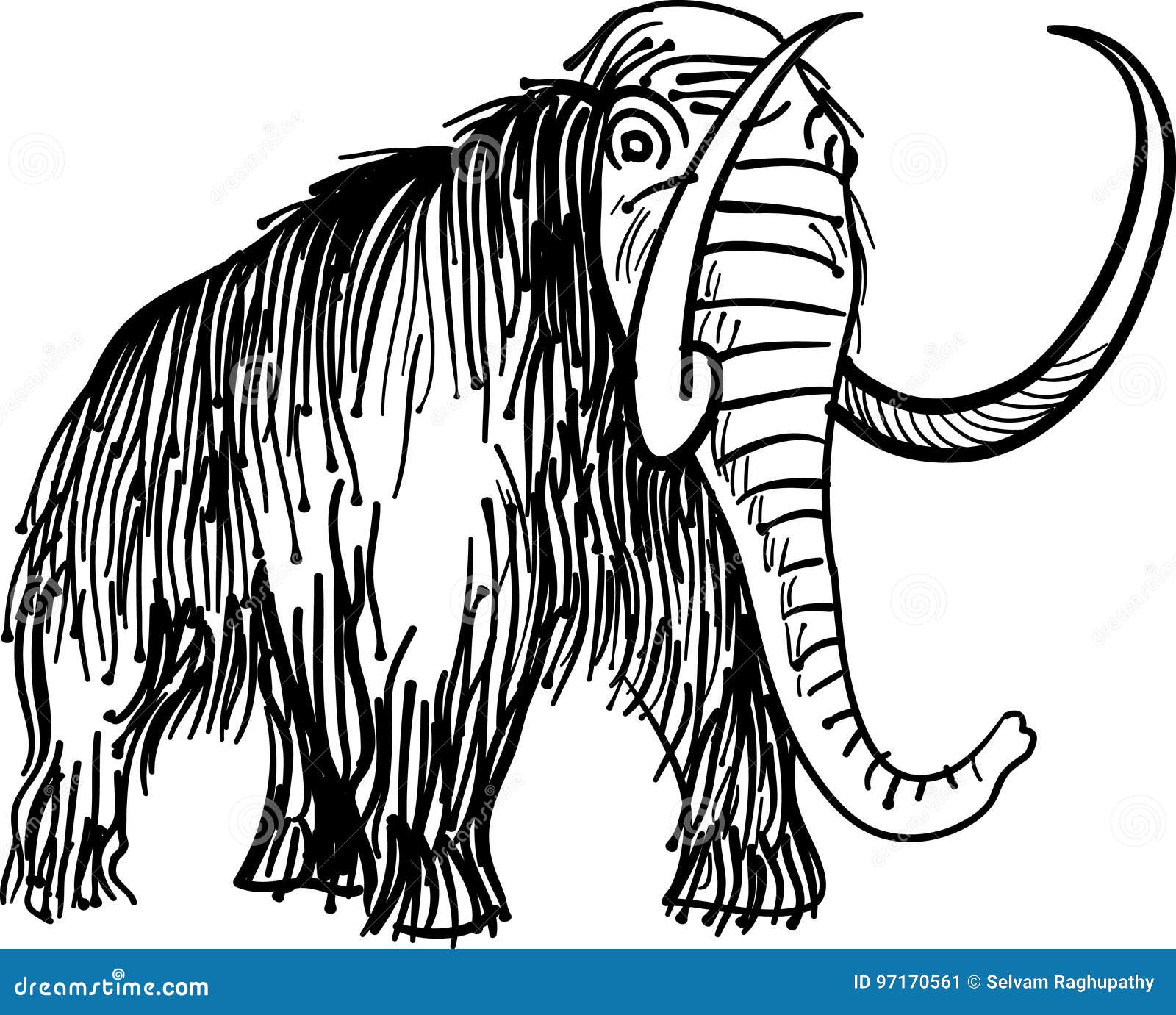 Ancient elephant line art stock vector. Illustration of background ...