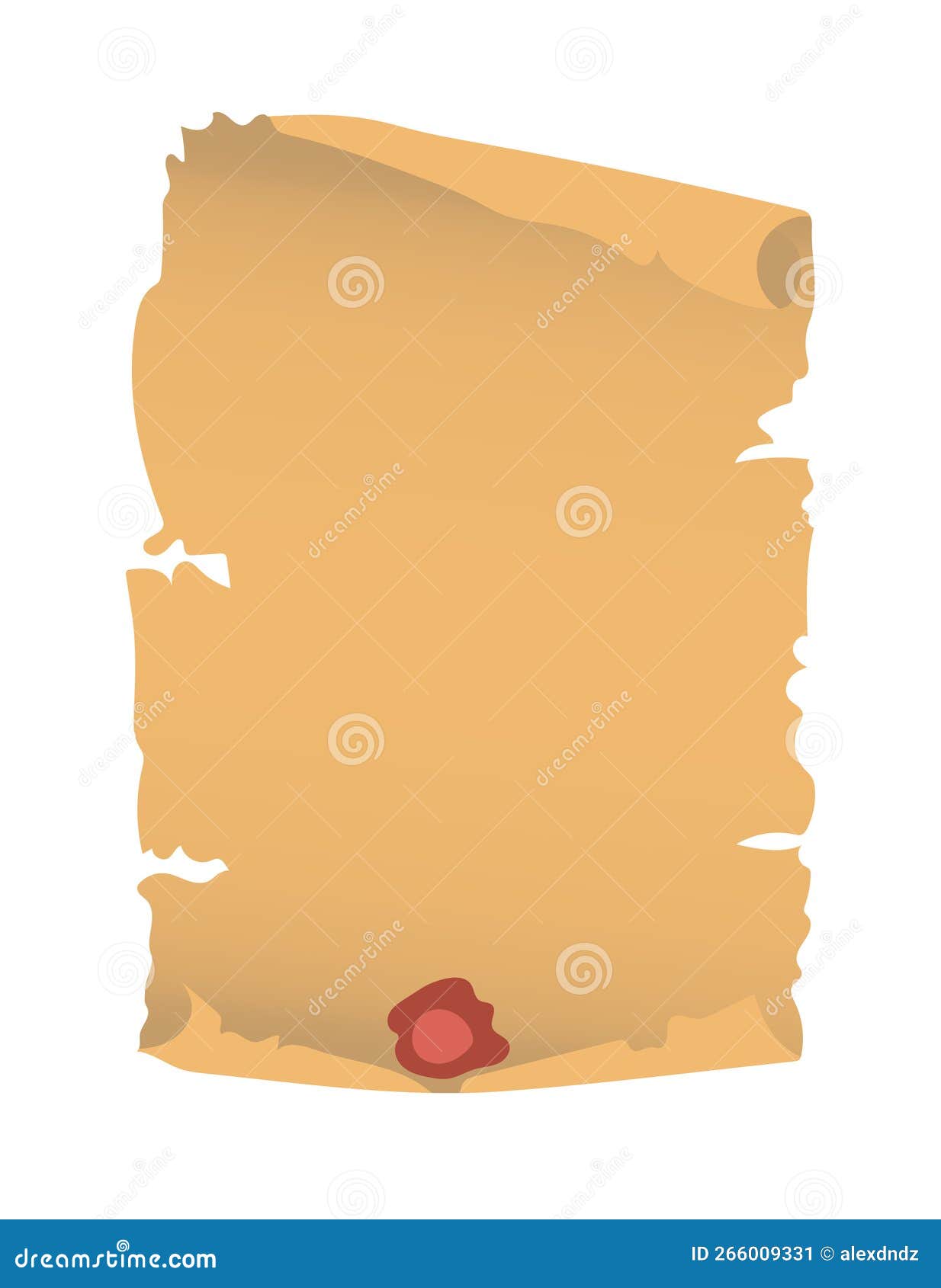 Ancient Empty Document and Antique Papyrus with Wax Seal. Stock Vector ...
