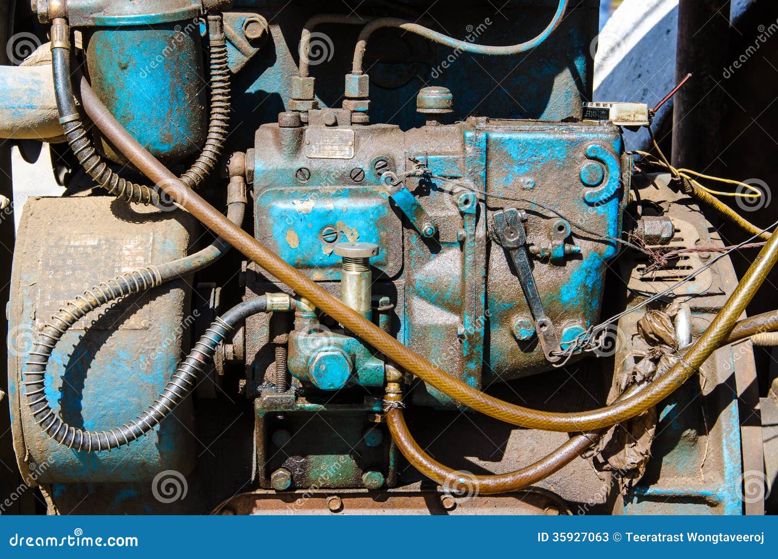 Ancient engine stock image. Image of metal, motor, blue - 35927063