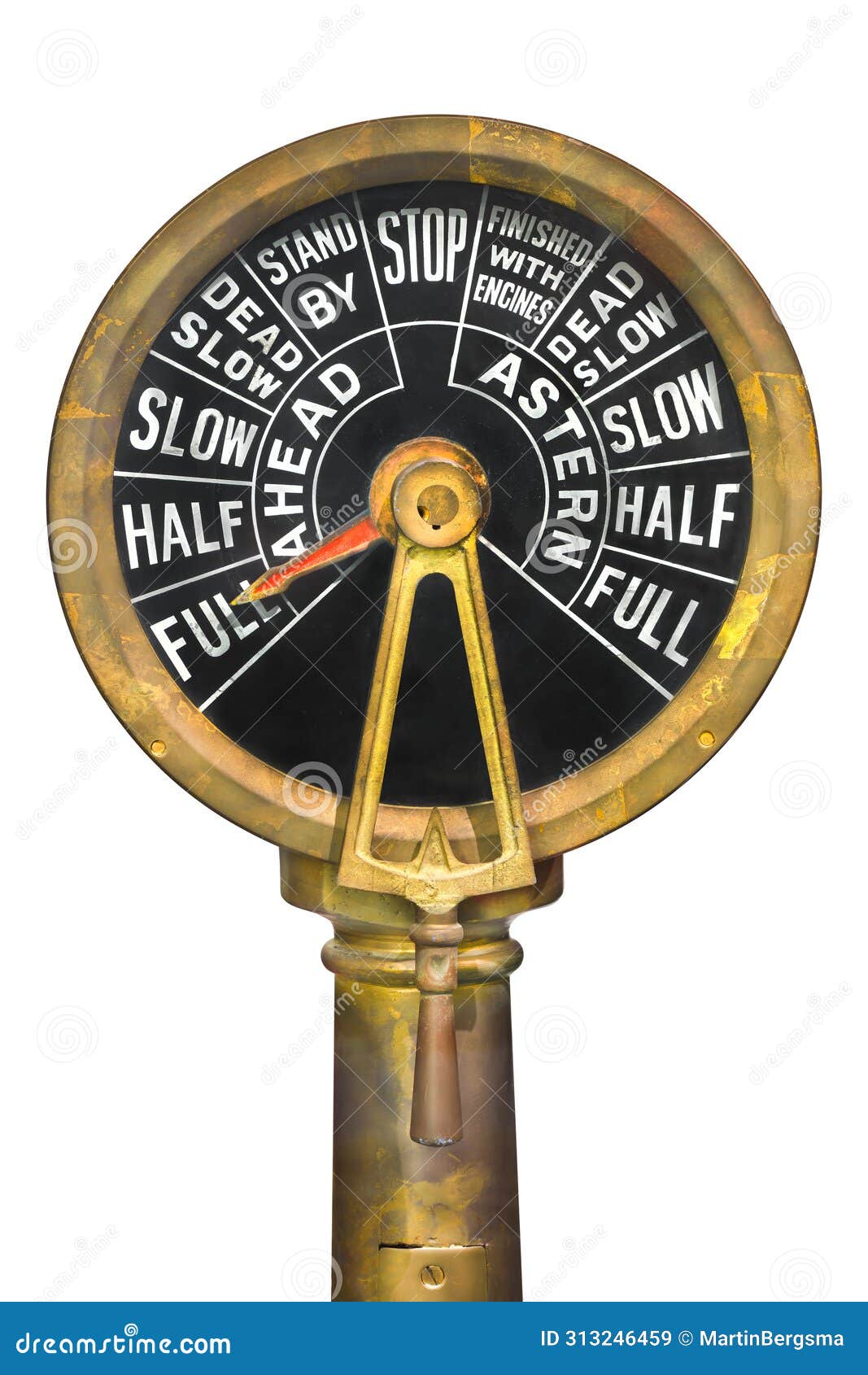 Ancient Engine Room Bridge Telegraph with Black Control Panel Stock ...