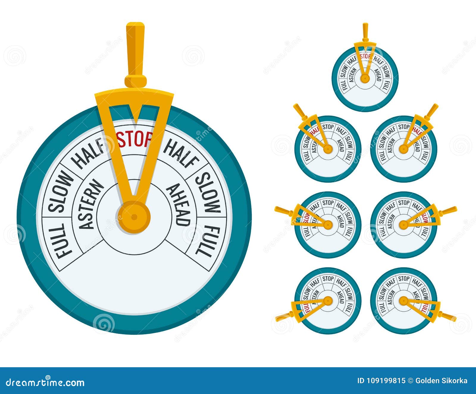 Engine Order Telegraph Flat Vector Icon. Hand Drawn Style Design ...