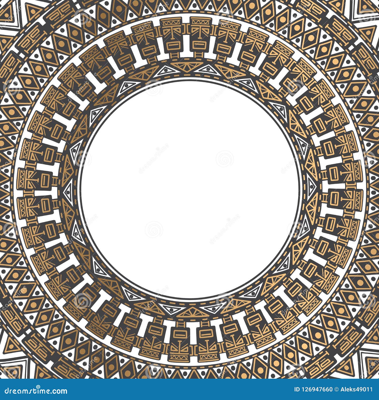 Ancient Ethnic Pattern .African Pattern in the Circle Stock Vector ...