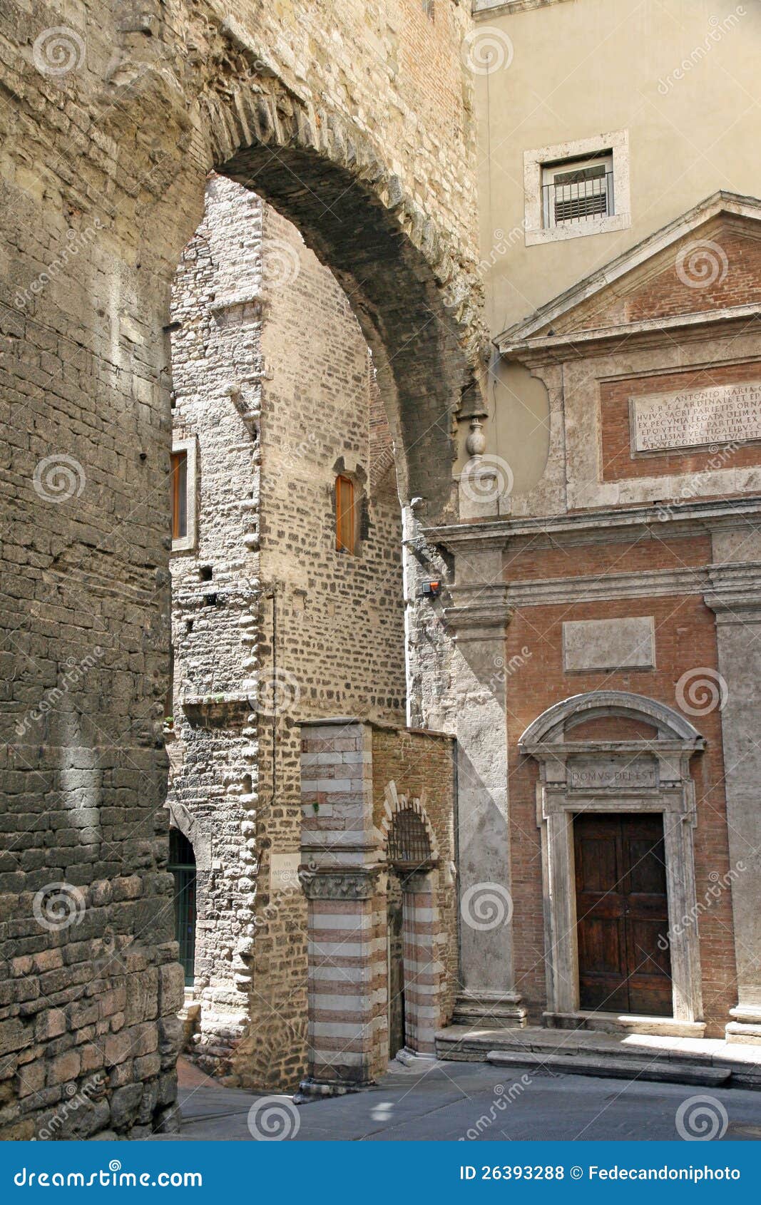 Ancient Etruscan Arch Made of Lime and Brick Stock Photo - Image of ...