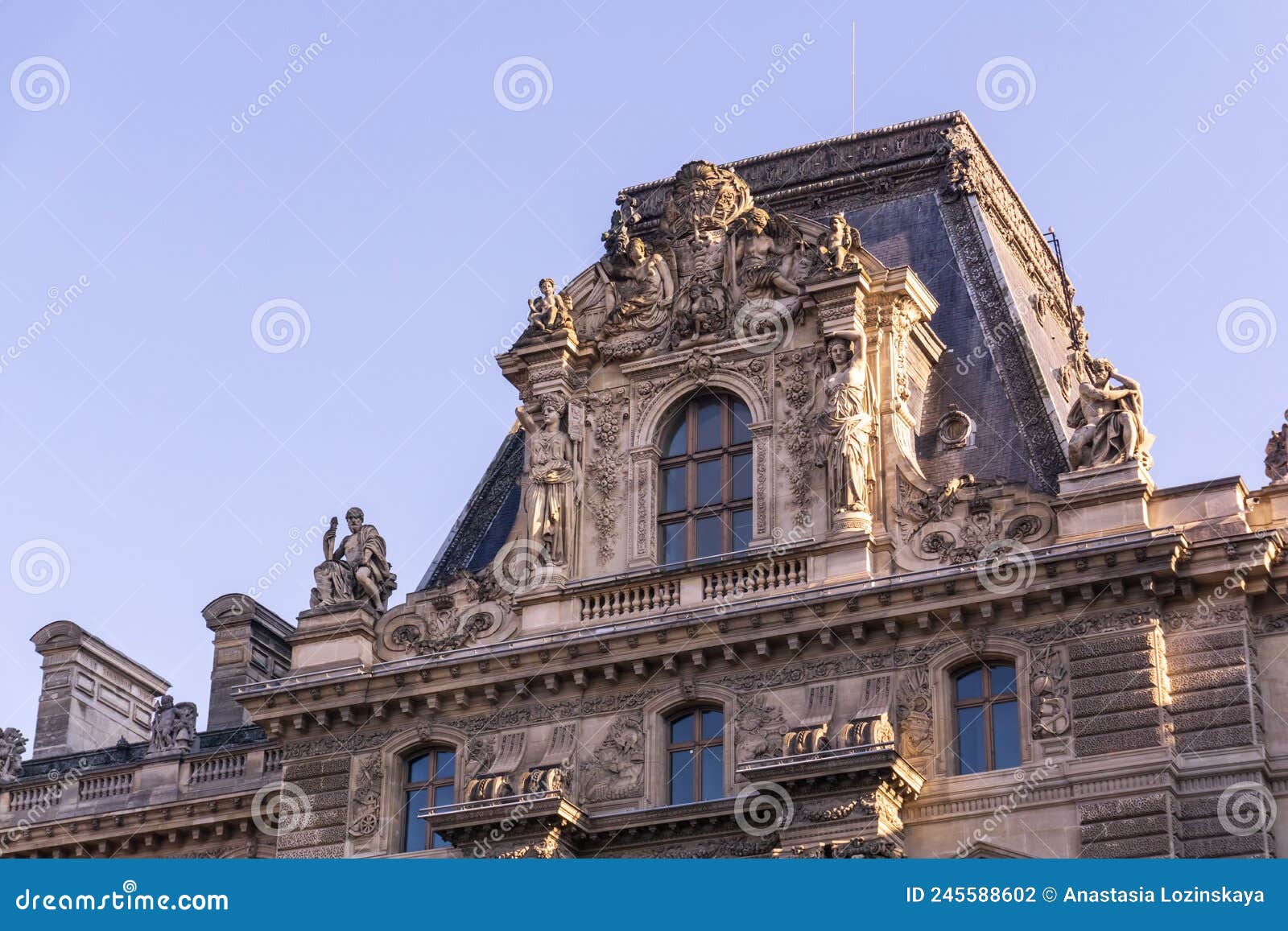 Ancient Facade of the Louvre in Paris Editorial Photography - Image of ...