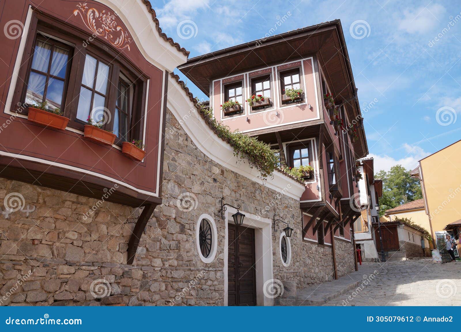 Ancient Facades in the Old Town of Plovdiv Bulgaria Stock Photo - Image ...