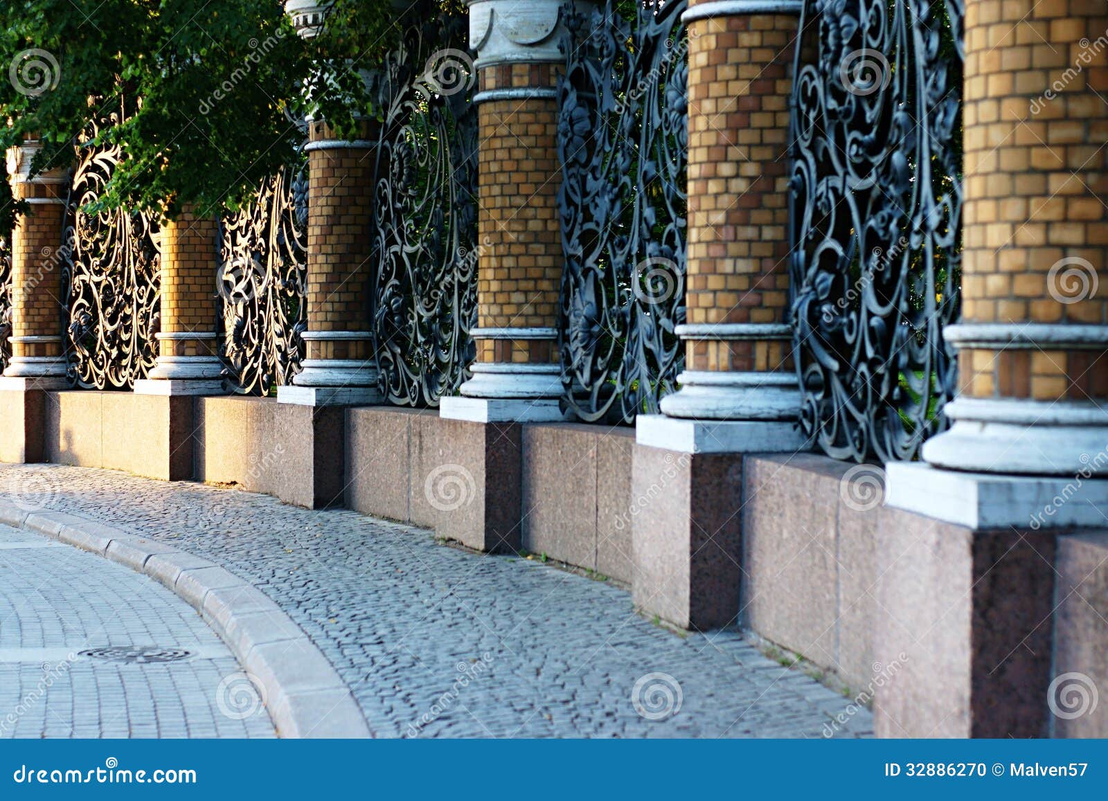 Ancient fencing of park stock photo. Image of ornate - 32886270