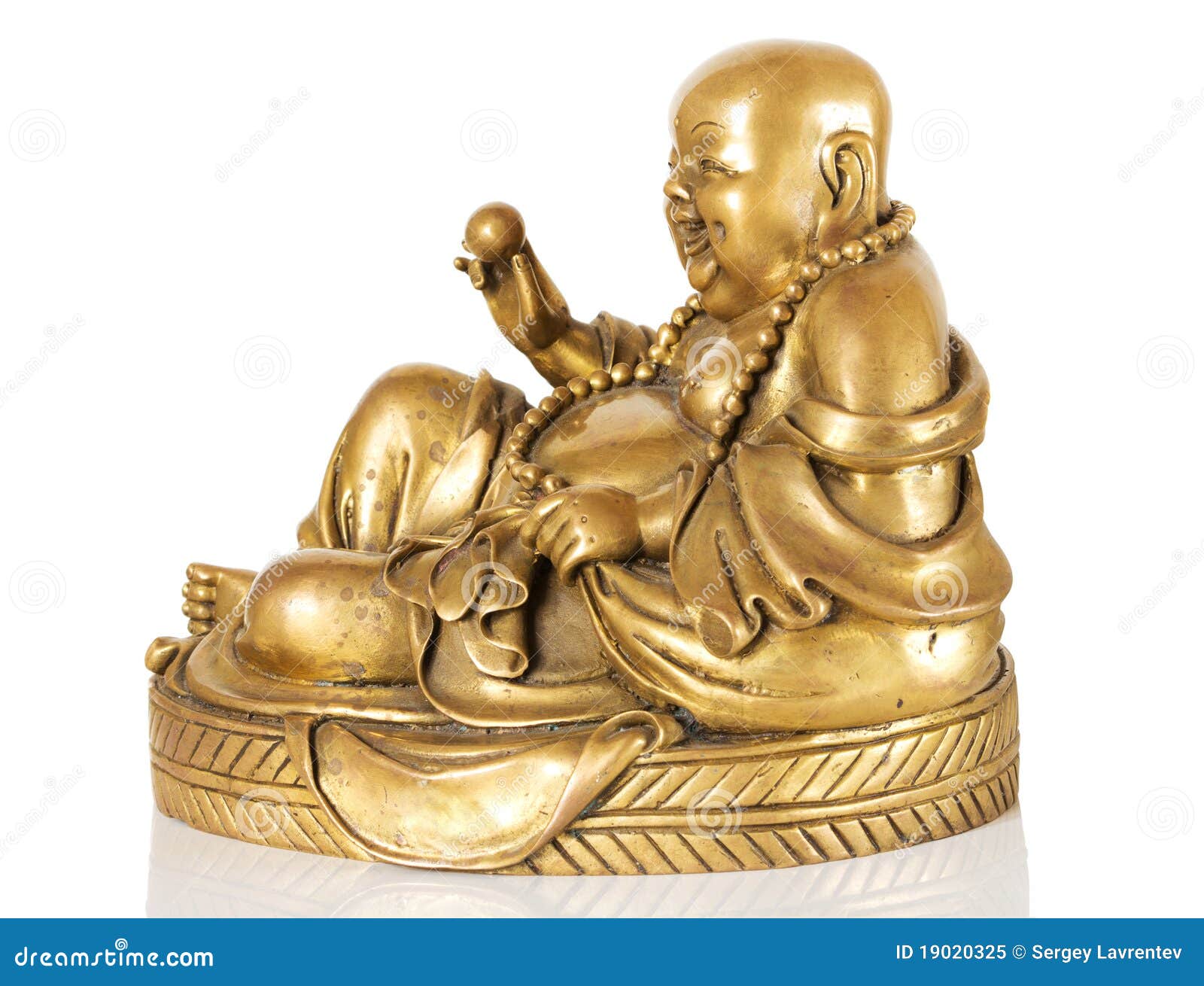 Ancient Figurine Cheerful Hotei. Stock Image - Image of isolated ...