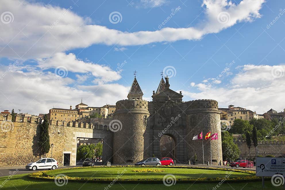 Ancient Fine Gate of City Toledo Stock Image - Image of landmark ...