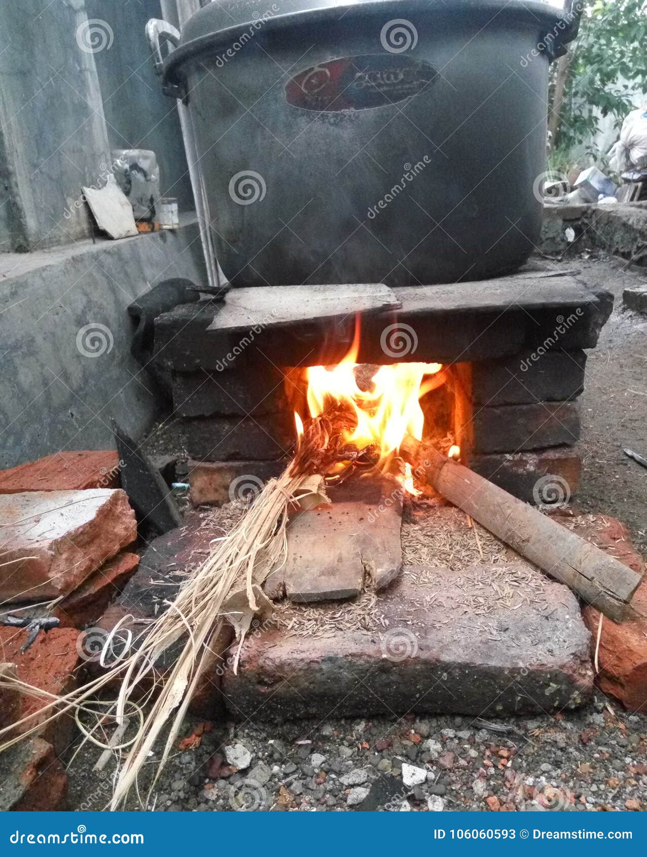 Ancient Fire Wood Cooking and Boilling Stock Image - Image of flower ...