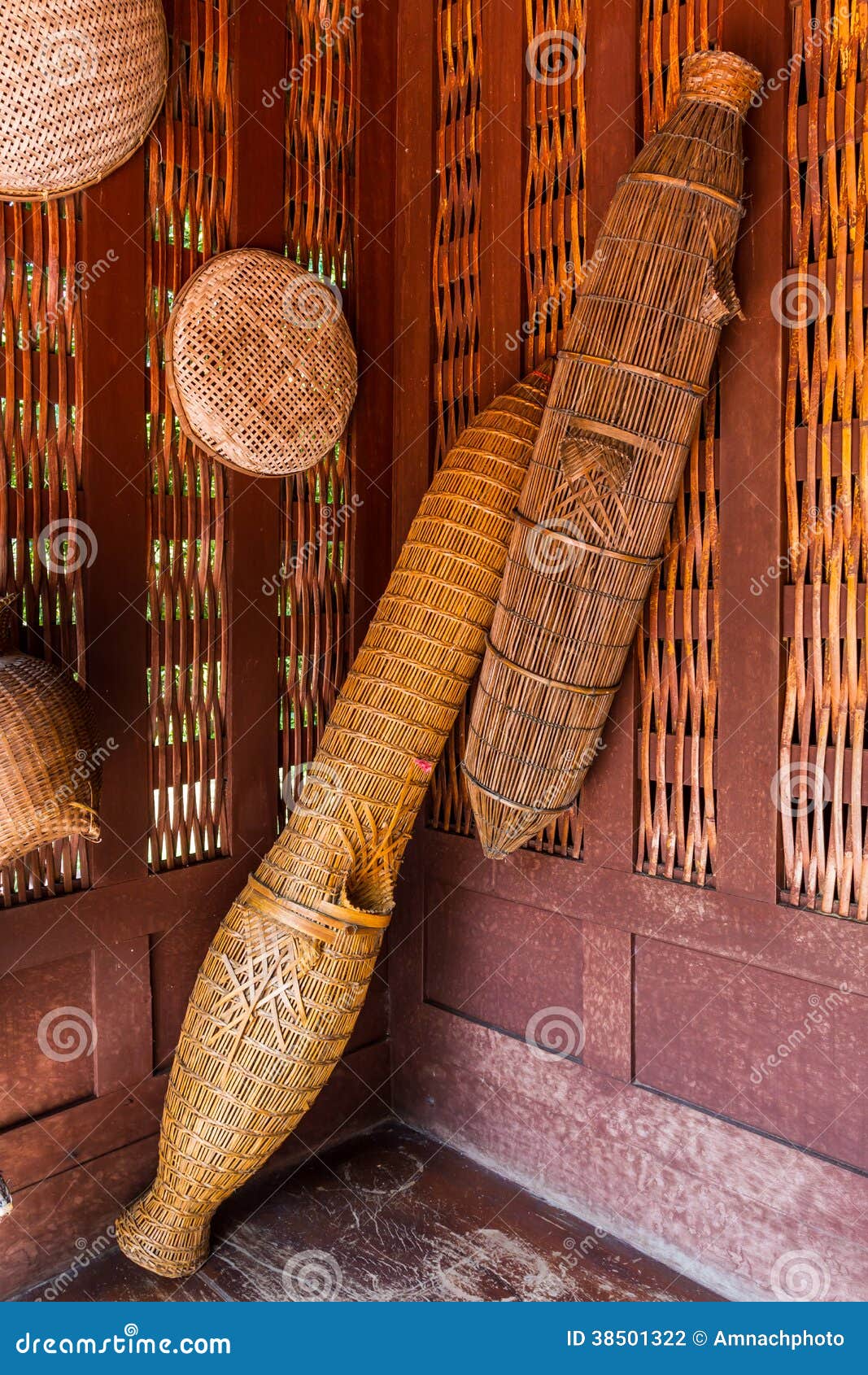 Ancient Fish Trap Bamboo Equipment. Stock Photo - Image of fishnet ...