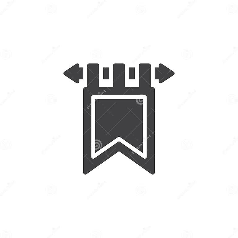 Ancient flag vector icon stock vector. Illustration of single - 115557883