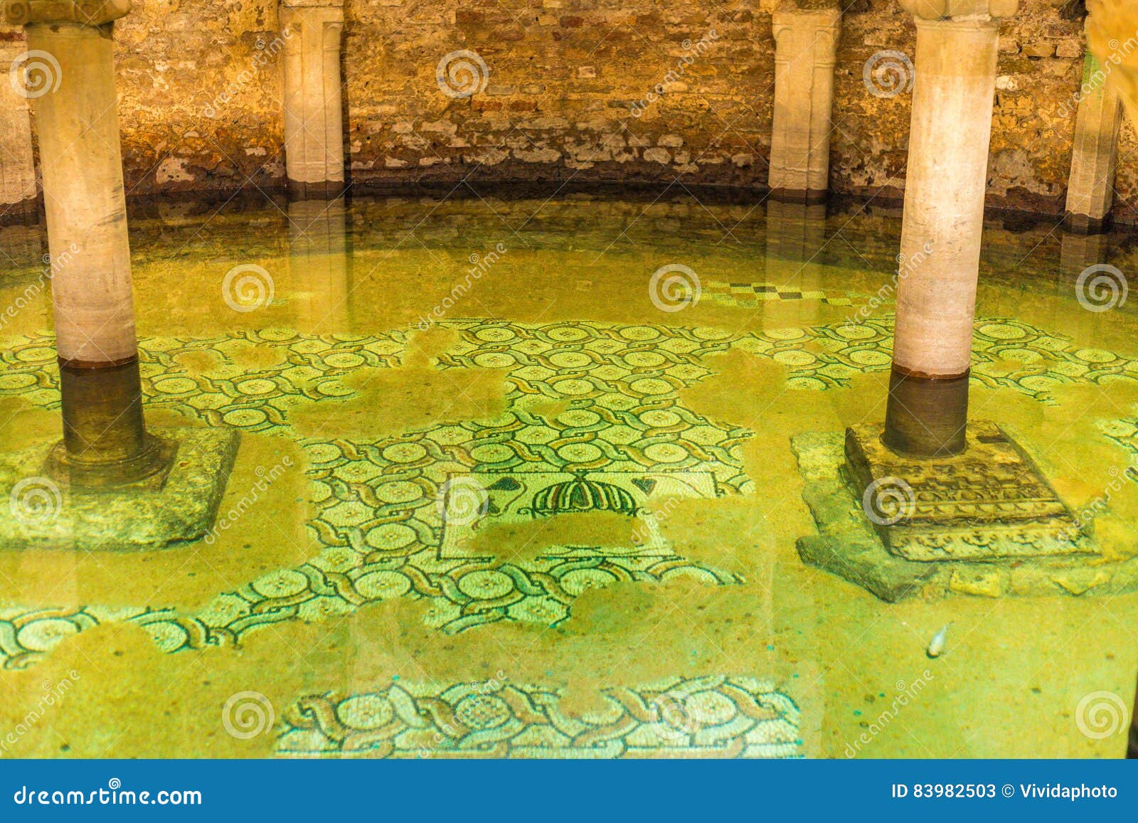 Ancient flooded crypt stock image. Image of mosaics, europe - 83982503
