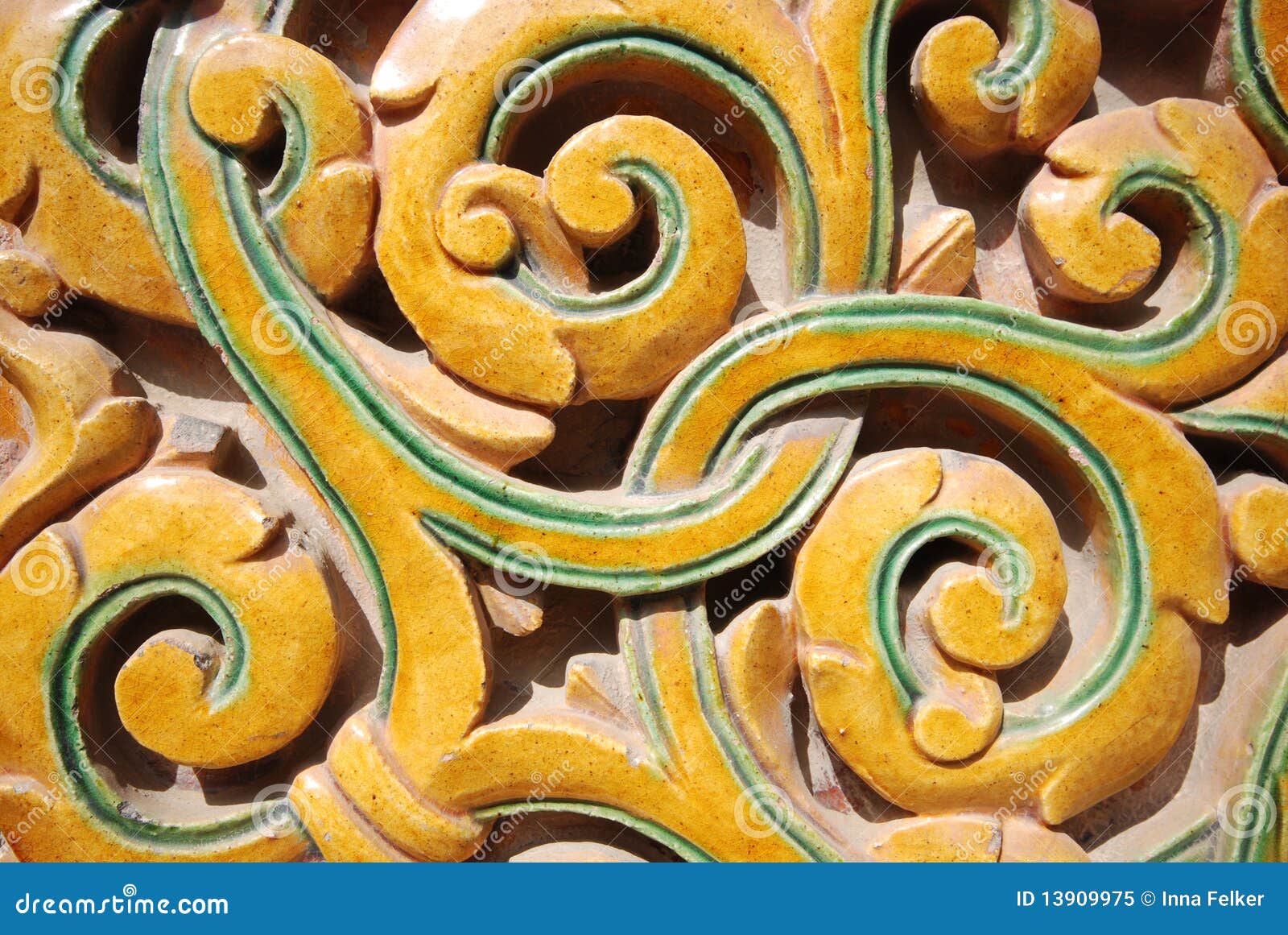 Ancient Floral Carving Pattern Stock Image - Image of leaf, macro: 13909975