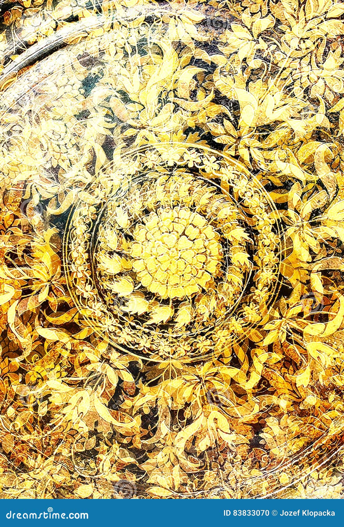 Filigrane Ornamental Structure On Abstract Cosmic Background, Collage ...