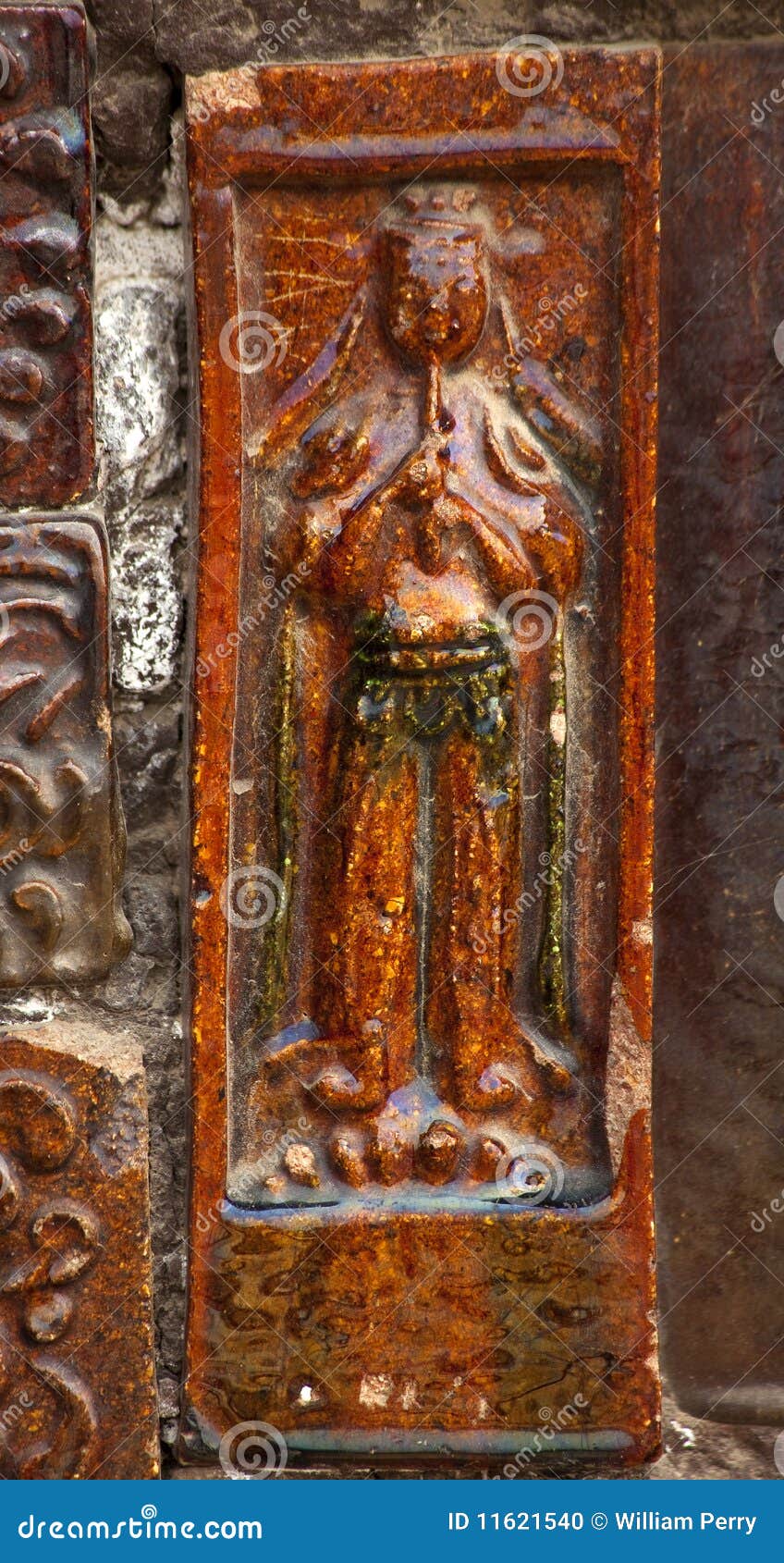 Ancient Flute Player Ceramic BrickChina Stock Photo - Image of building ...