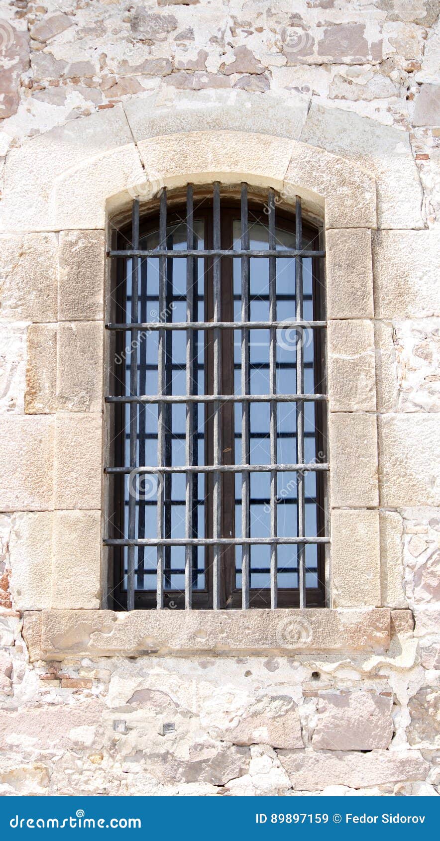 An Ancient Fort Barred Window Stock Image - Image of historic, cage ...