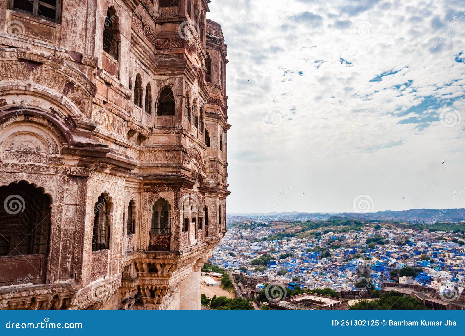 Ancient Fort with Blue City View and Flat Bright Sky at Morning Stock ...