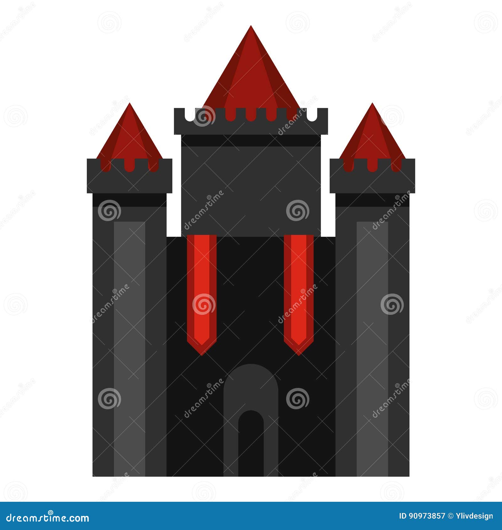 Ancient fort icon isolated stock vector. Illustration of object - 90973857