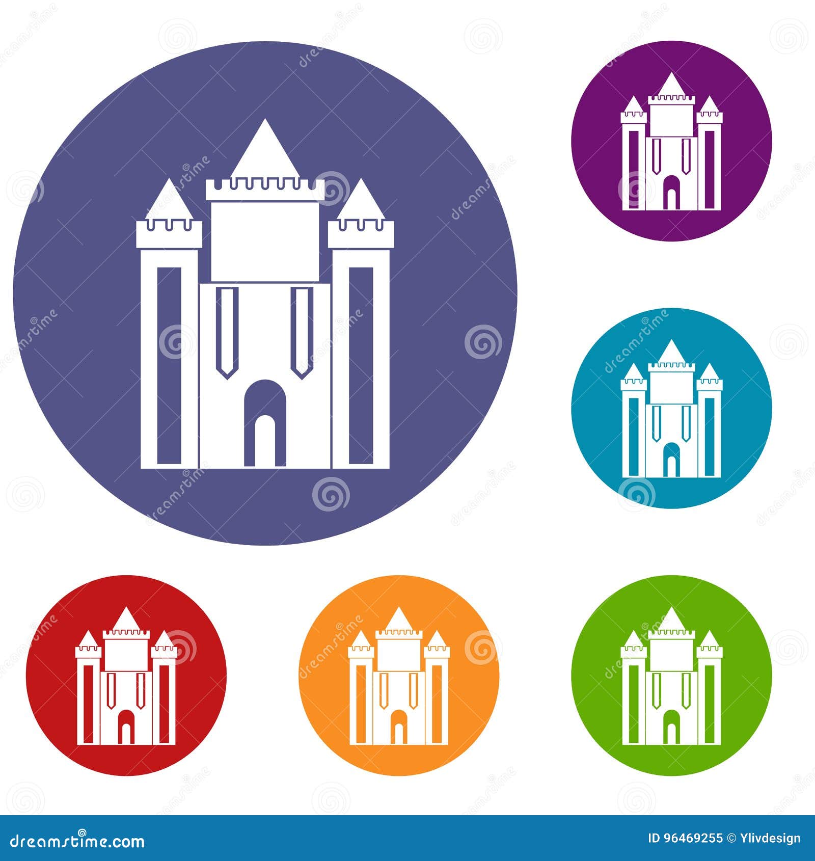 Ancient Fort Icon, Flat Style Cartoon Vector | CartoonDealer.com #86383203