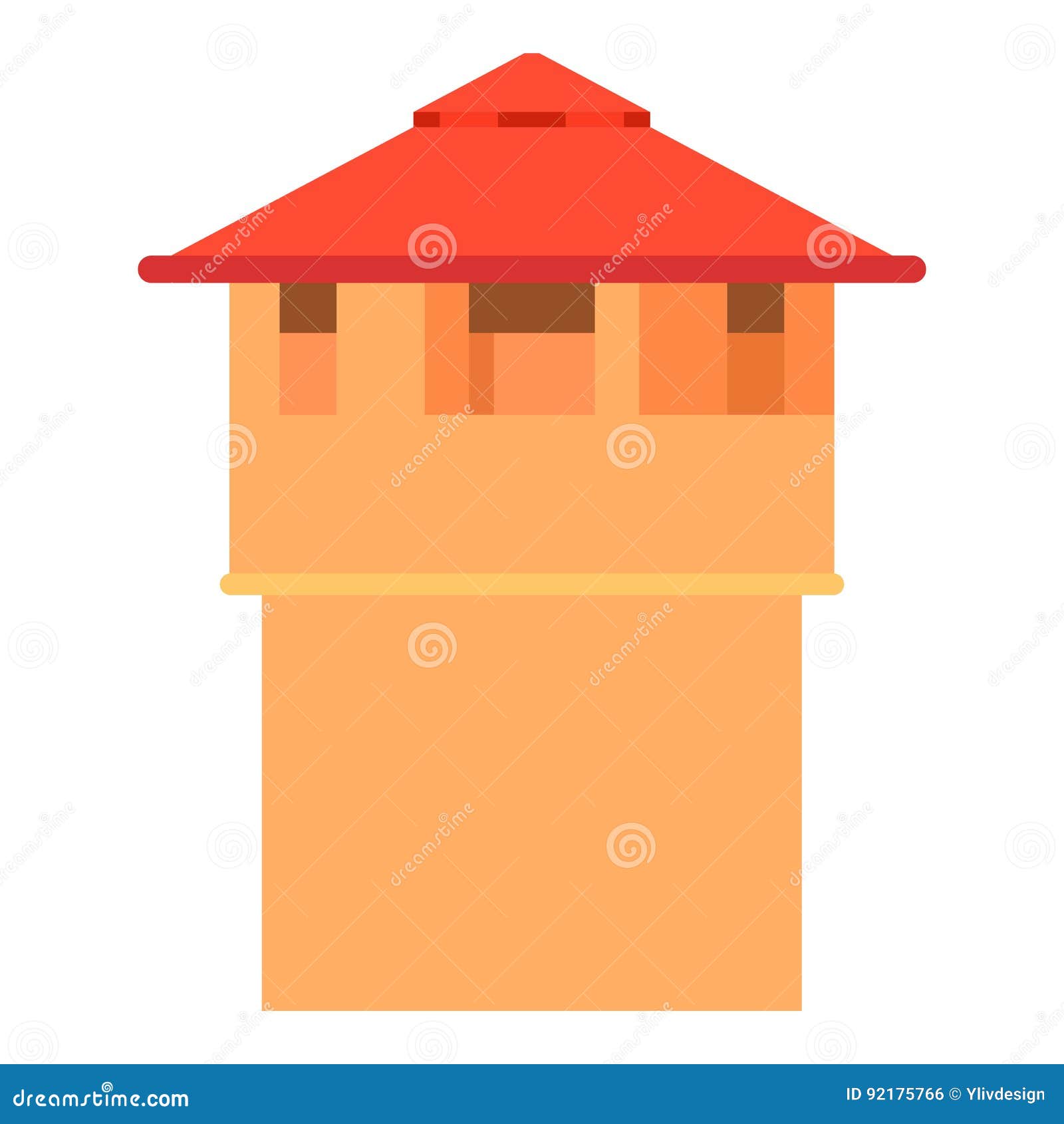 Ancient Fort Tower Icon, Cartoon Style Stock Vector - Illustration of ...