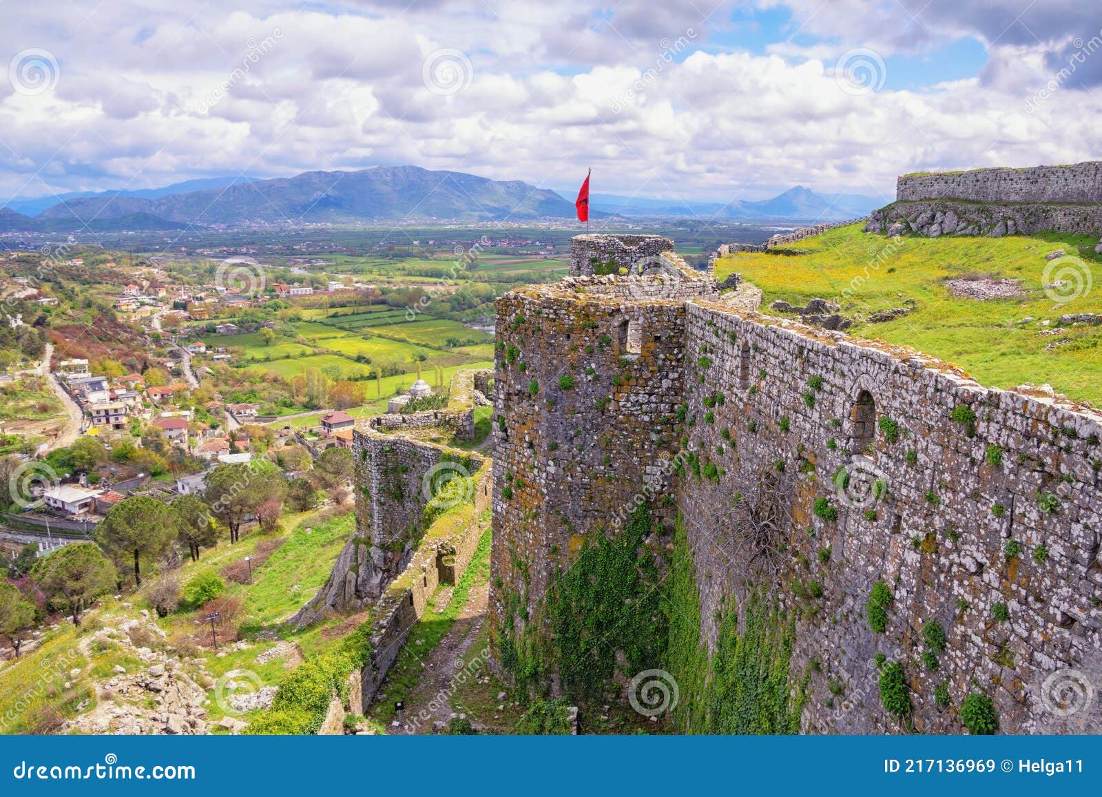 Ancient Fortifications. Albania. Castle of Rozafa. View of Shkoder City ...
