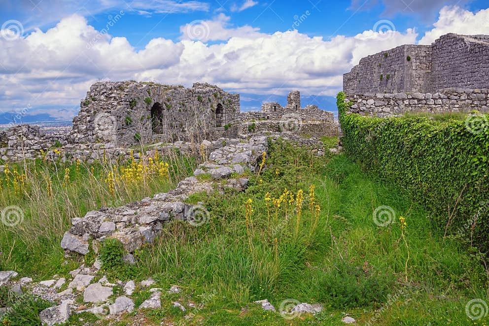 Ancient Fortifications. View of Rozafa Castle. Shkoder City, Albania ...