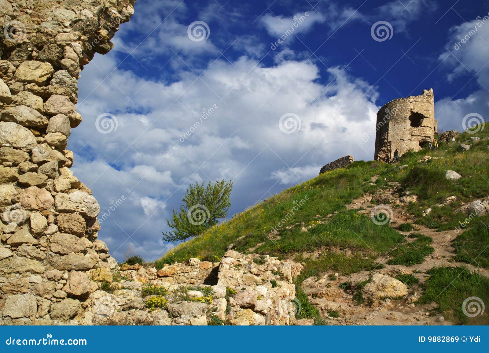 Ancient fortress stock image. Image of tower, wall, blue - 9882869
