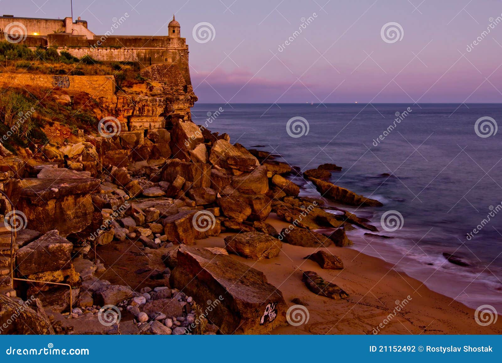 Ancient Fortress on the Cliff Stock Photo - Image of summer, atlantic ...