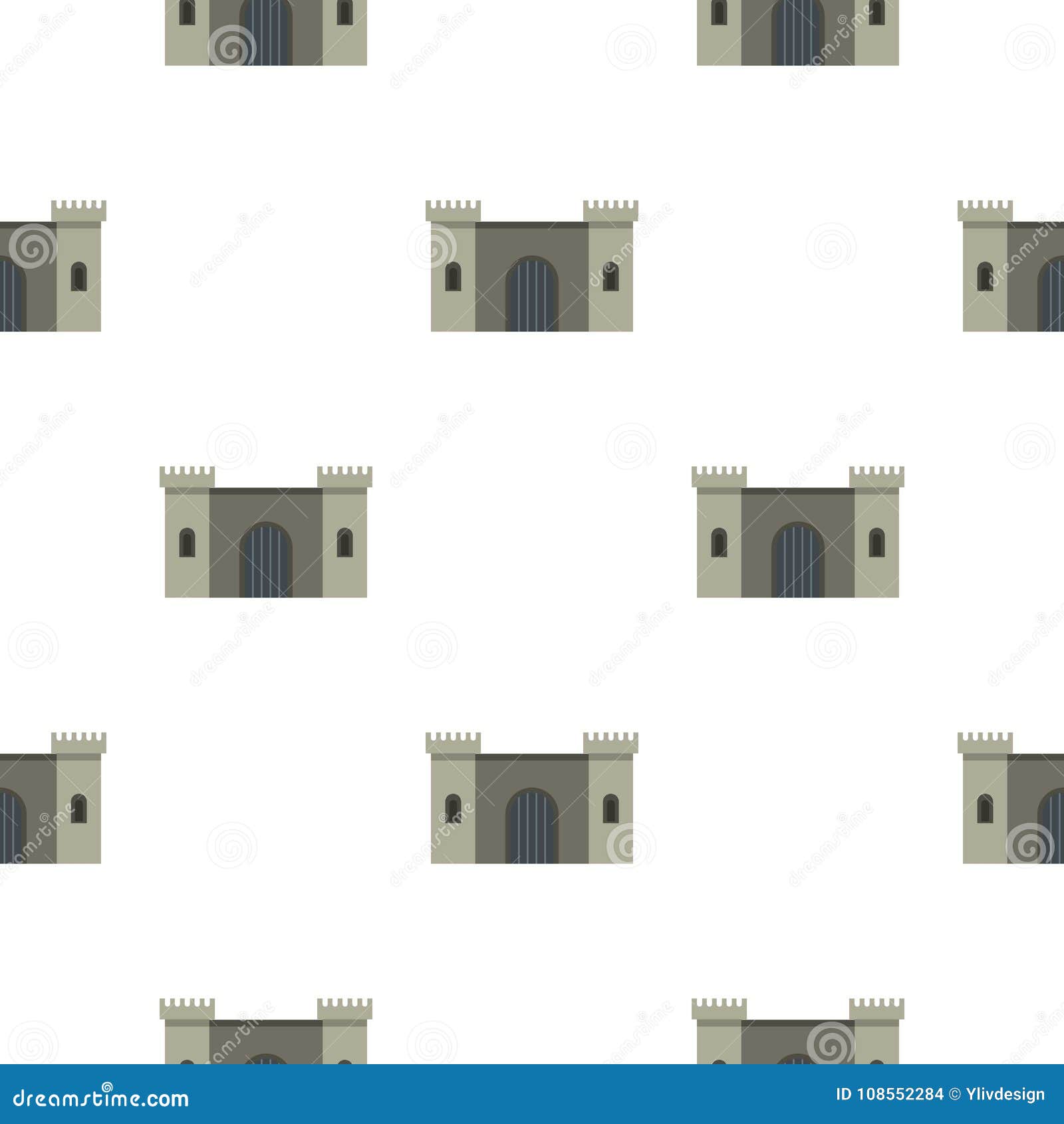Ancient Fortress Pattern Seamless Stock Vector - Illustration of castle ...