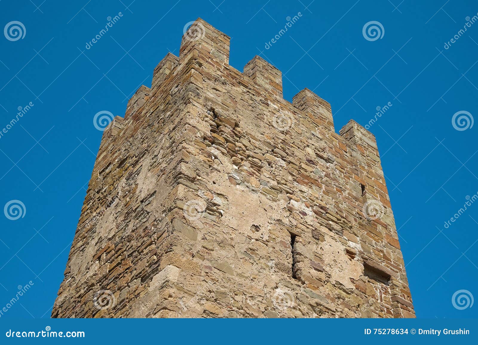 The ancient fortress tower stock photo. Image of surface - 75278634
