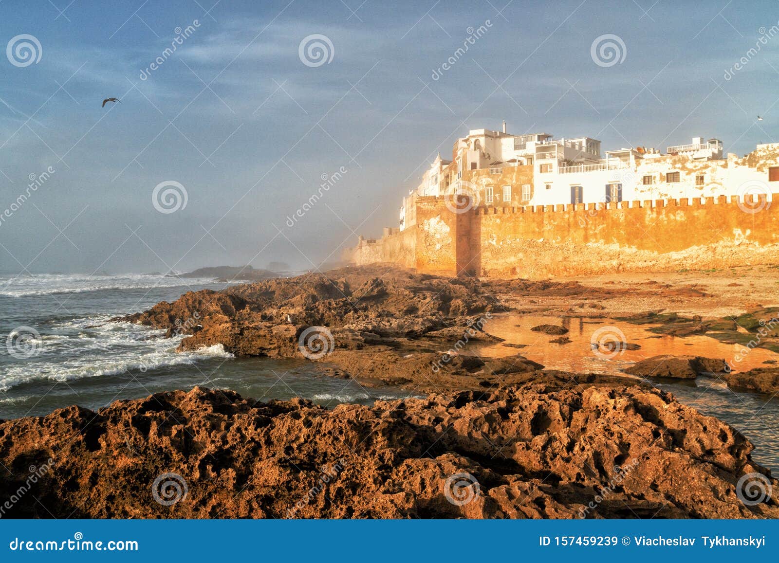 Ancient Fortress Tower in Tangier Town, Morocco Stock Image - Image of ...