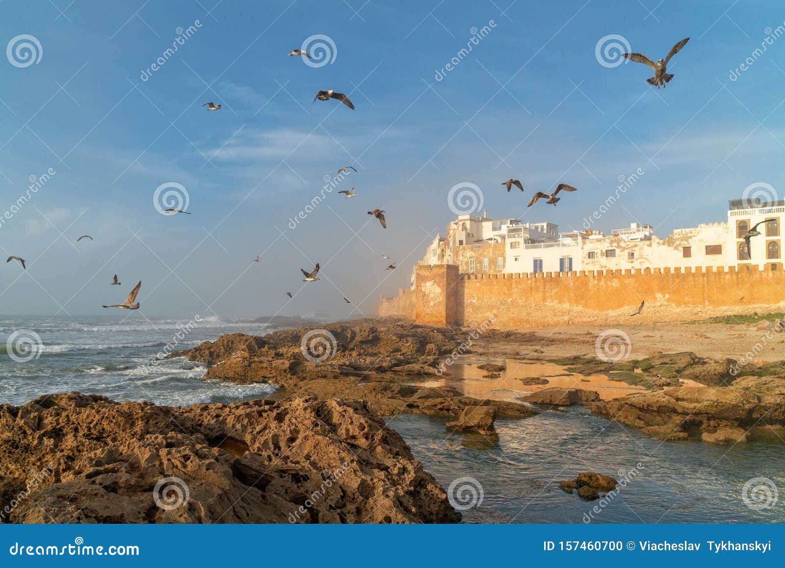 Ancient Fortress Tower in Tangier Town, Morocco Stock Photo - Image of ...
