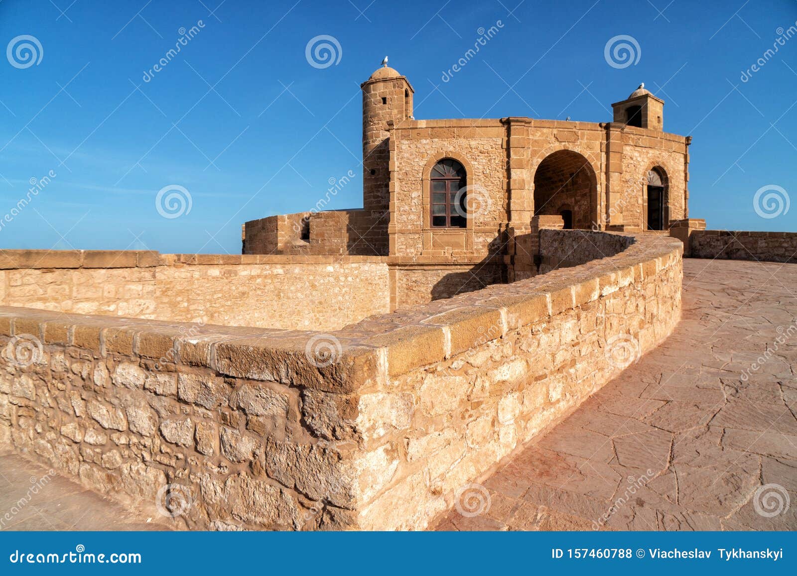 Ancient Fortress Tower in Tangier Town, Morocco Stock Photo - Image of ...